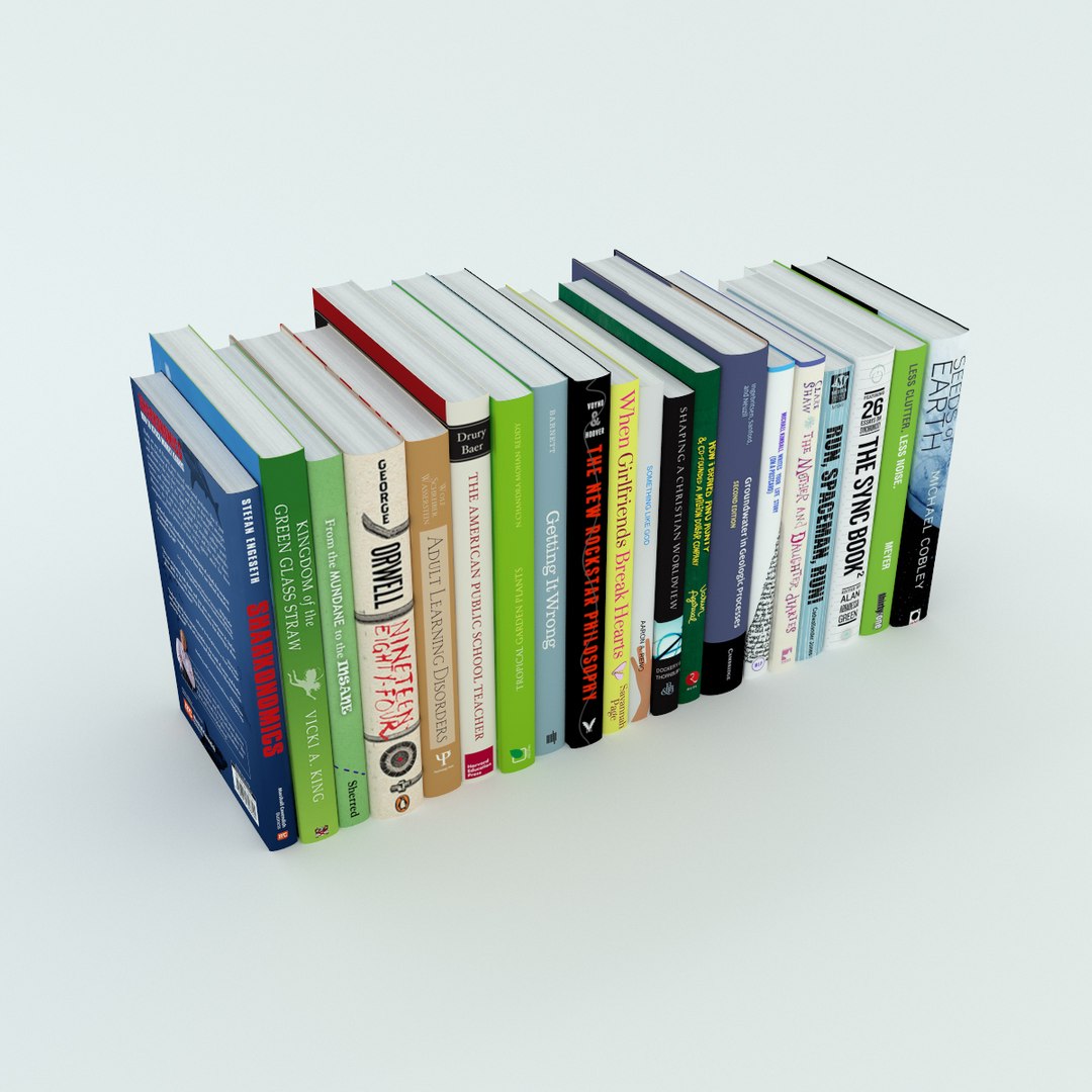 3d Row Books Model