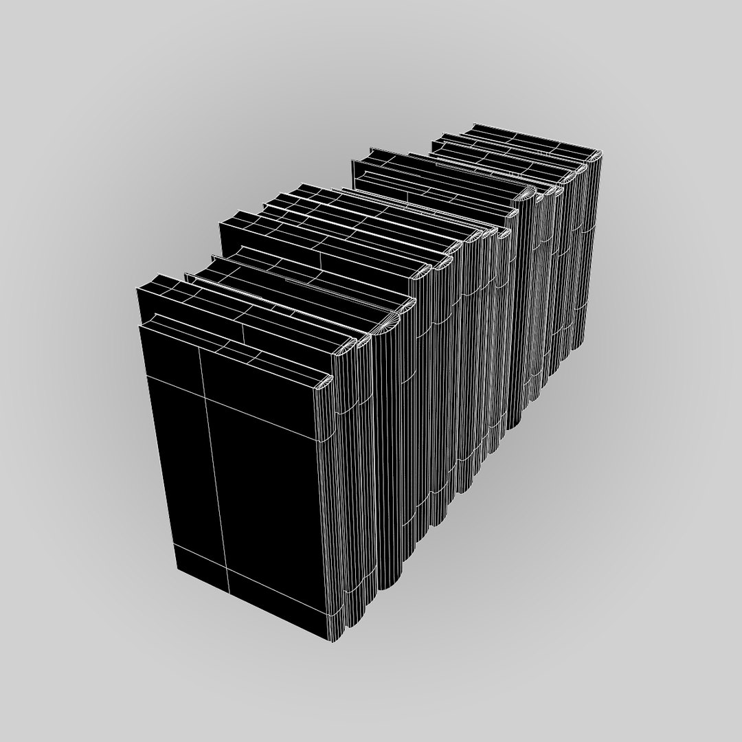 3d Row Books Model