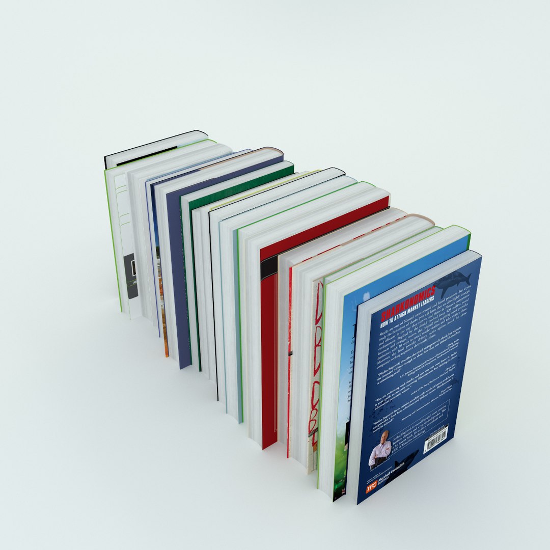 3d Row Books Model
