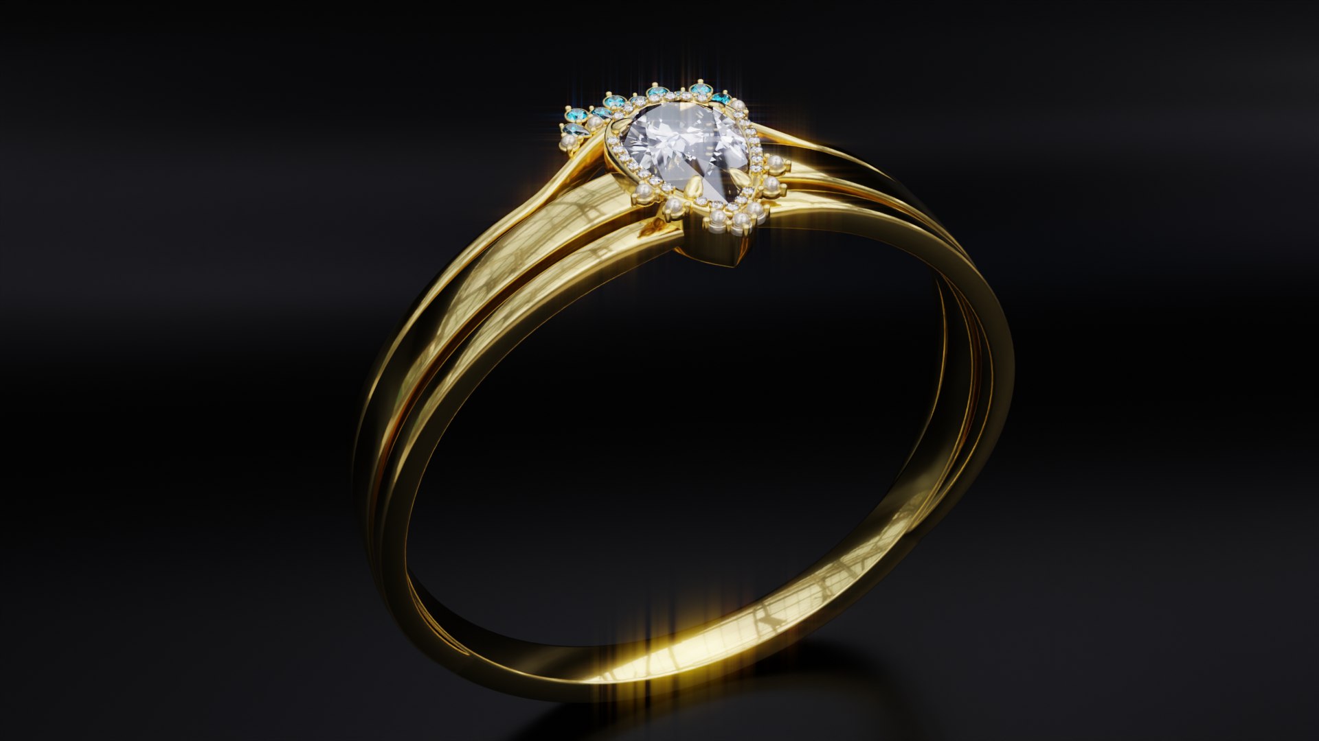 3D Model Luxury Gold Ring - TurboSquid 2261785