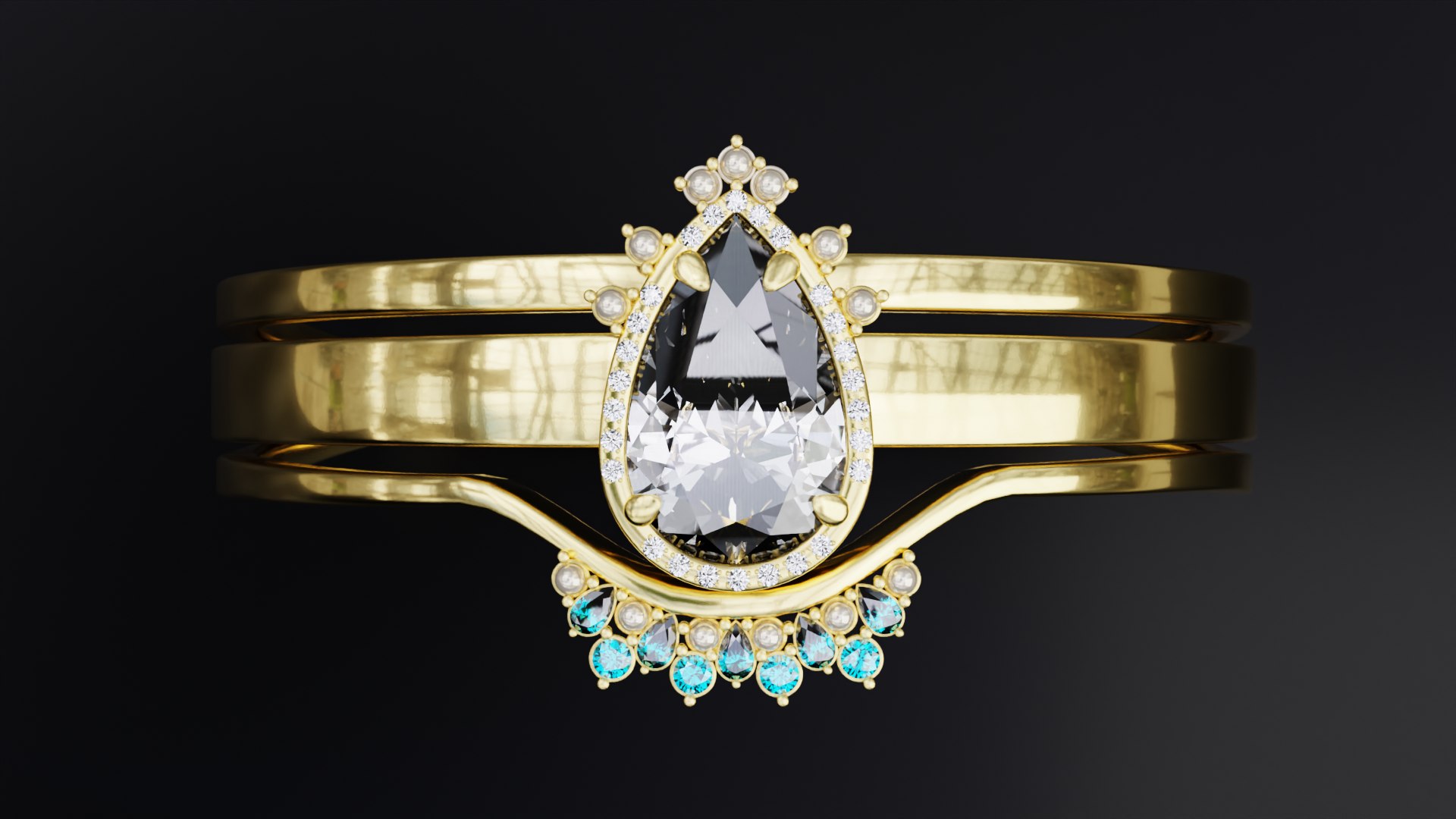 3D Model Luxury Gold Ring - TurboSquid 2261785