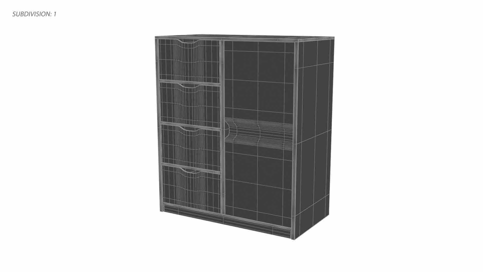 3D Storage Cabinet With 1 Door And 4 Drawers V2 - TurboSquid 2323397