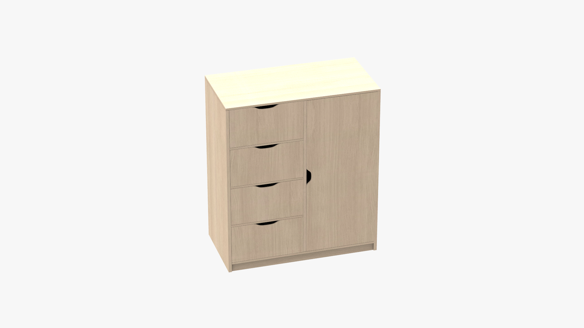 3D Storage Cabinet With 1 Door And 4 Drawers V2 - TurboSquid 2323397