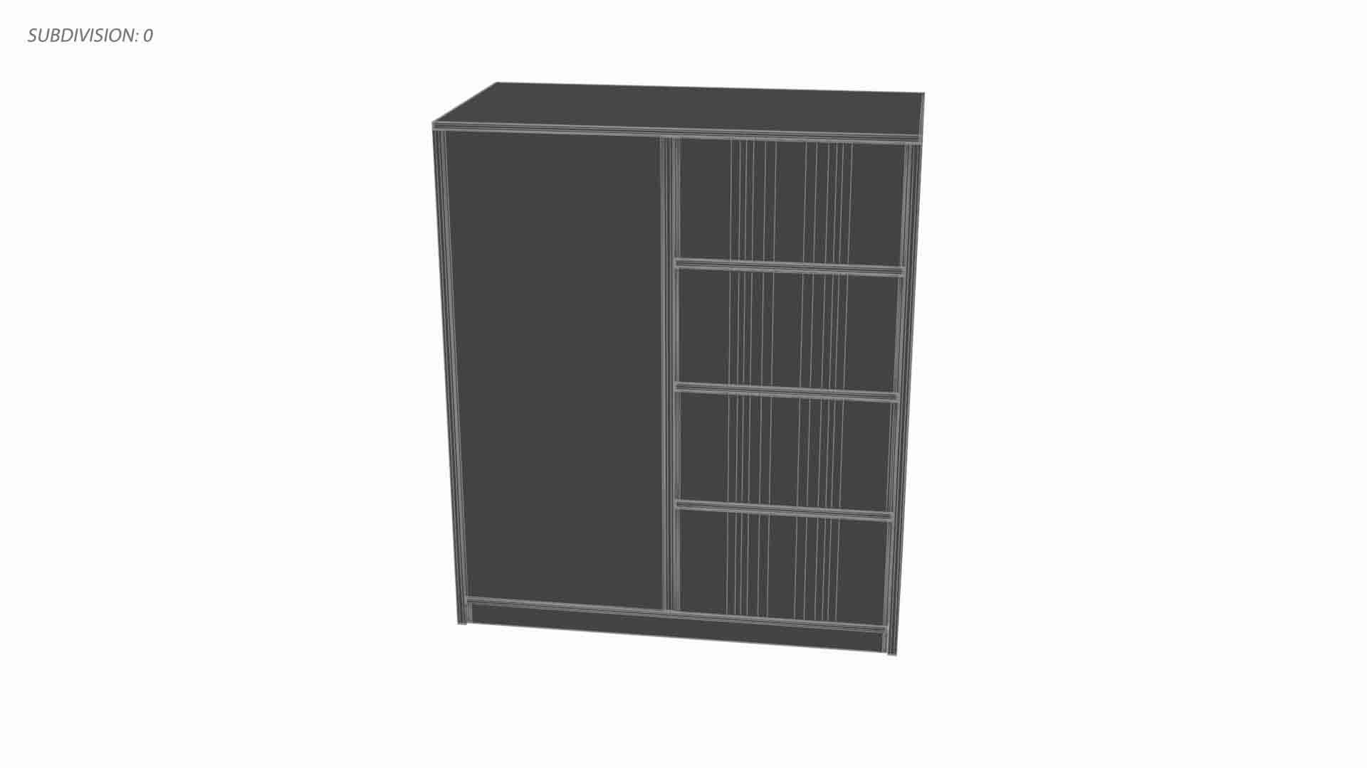 3D Storage Cabinet With 1 Door And 4 Drawers V2 - TurboSquid 2323397