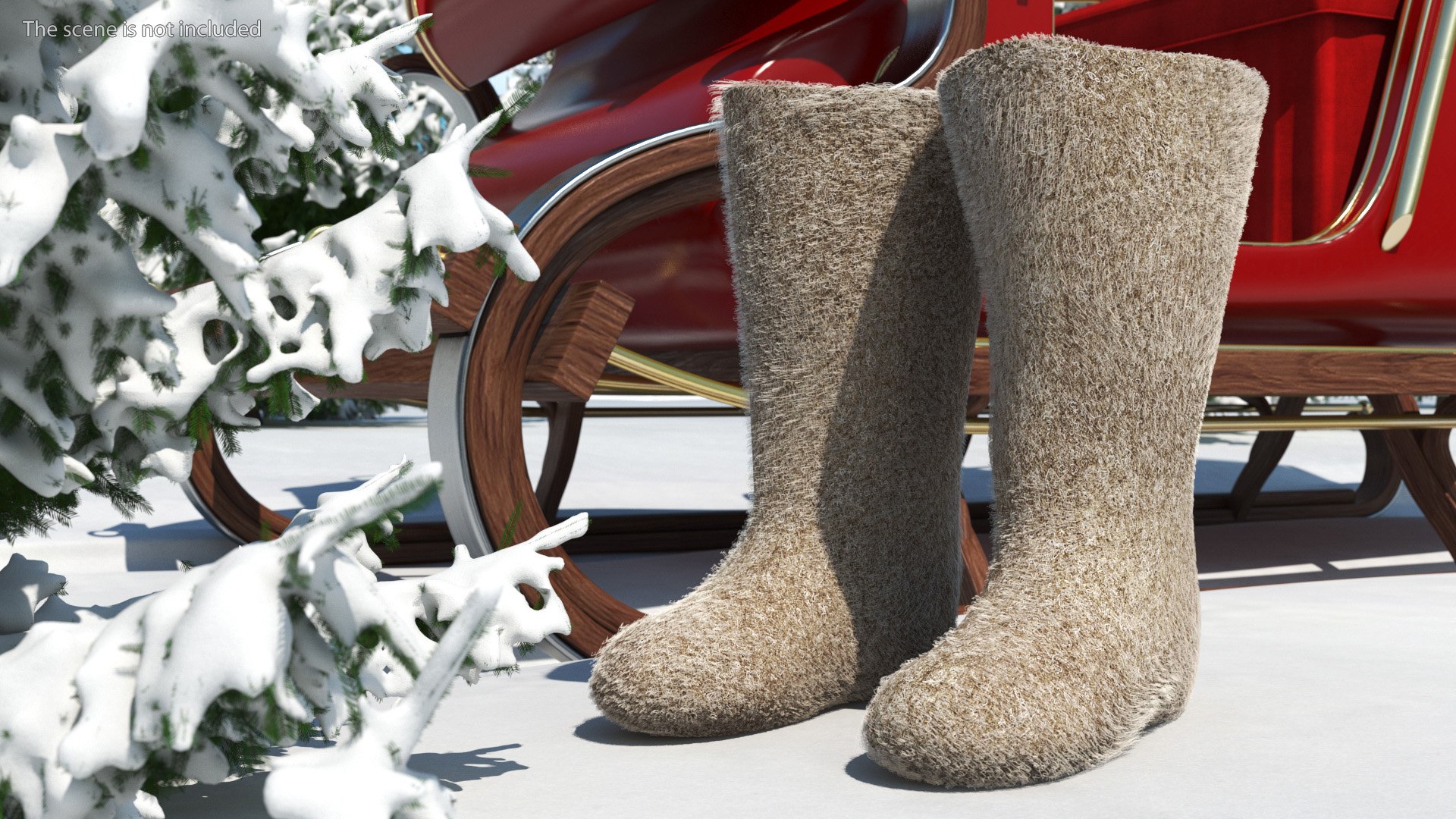 Traditional Winter Felt Boots Fur 3D - TurboSquid 1960937