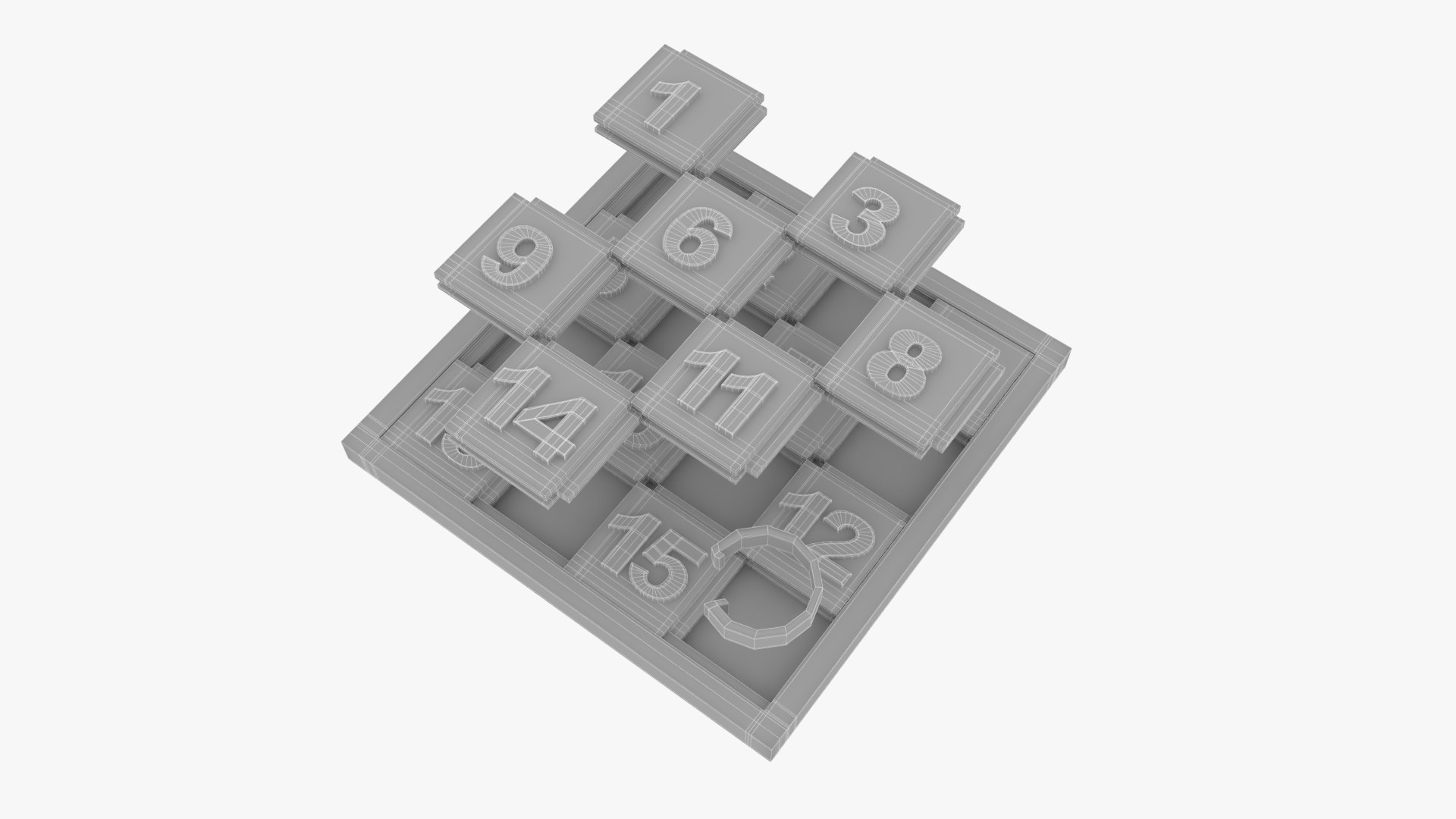 3D Model Number Slide Puzzle Toy - TurboSquid 1508423