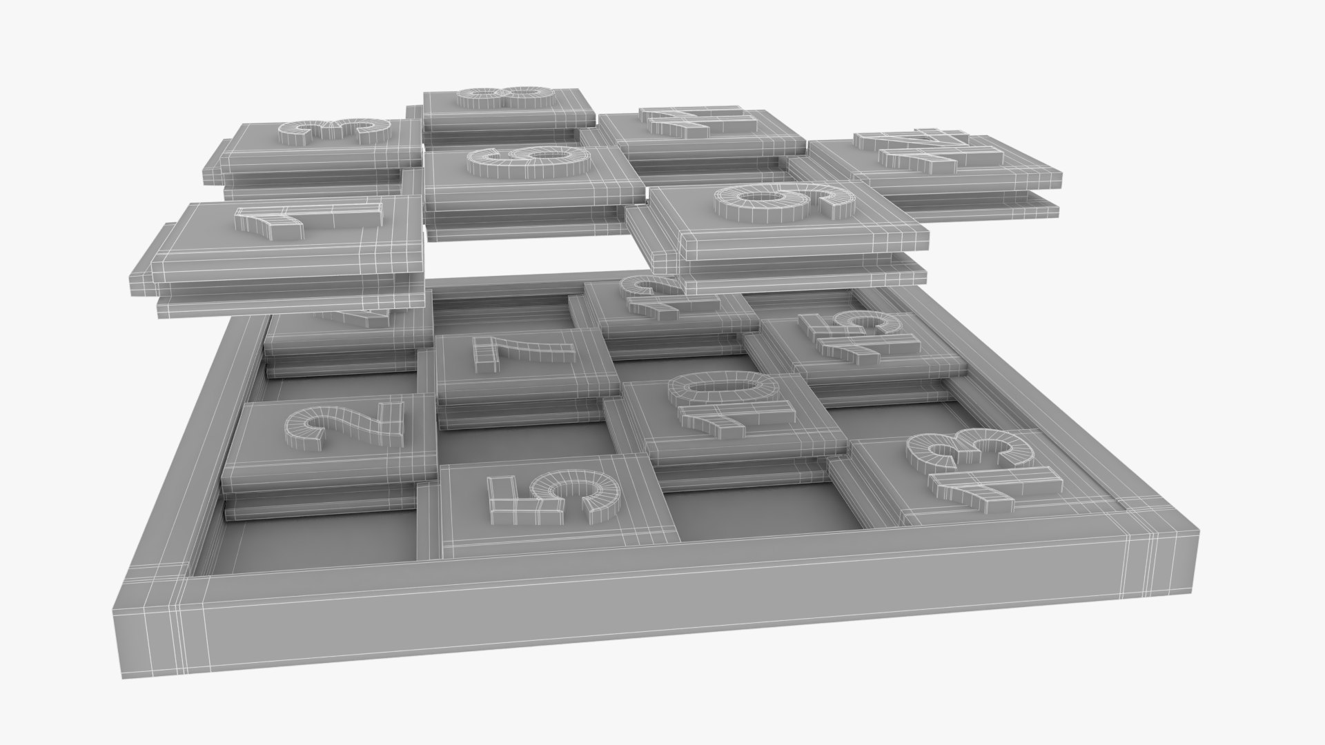 3D Model Number Slide Puzzle Toy - TurboSquid 1508423