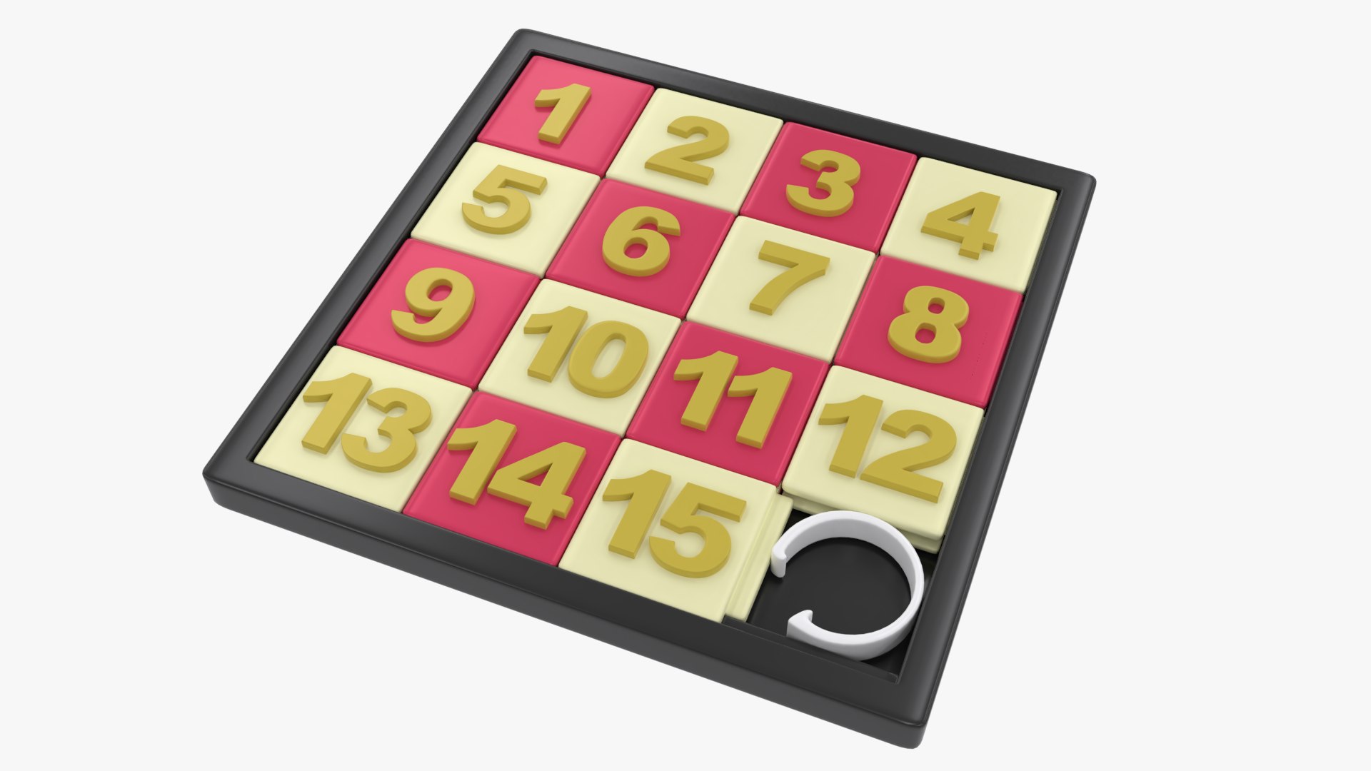 3D Model Number Slide Puzzle Toy - TurboSquid 1508423