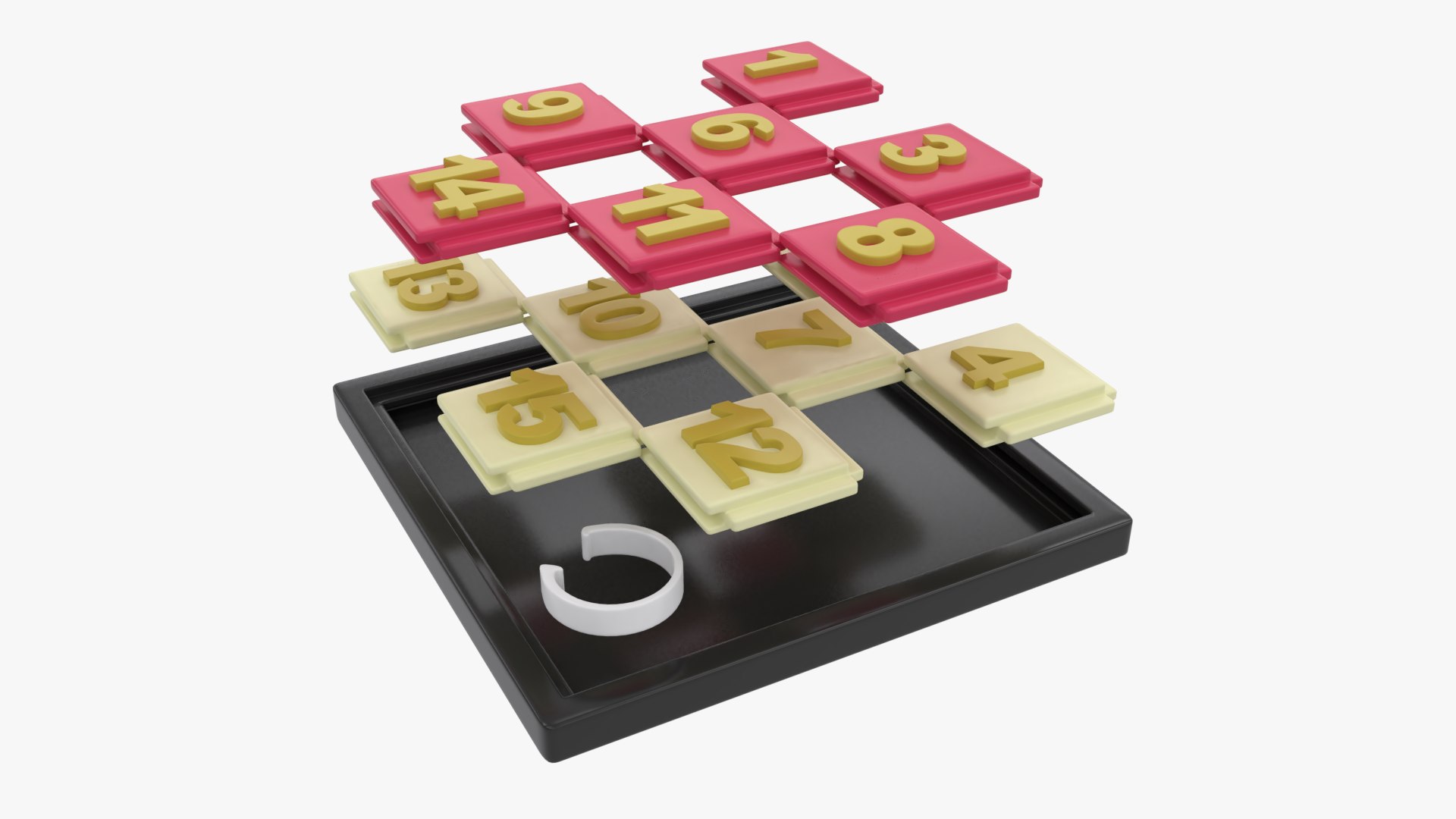 3D Model Number Slide Puzzle Toy - TurboSquid 1508423
