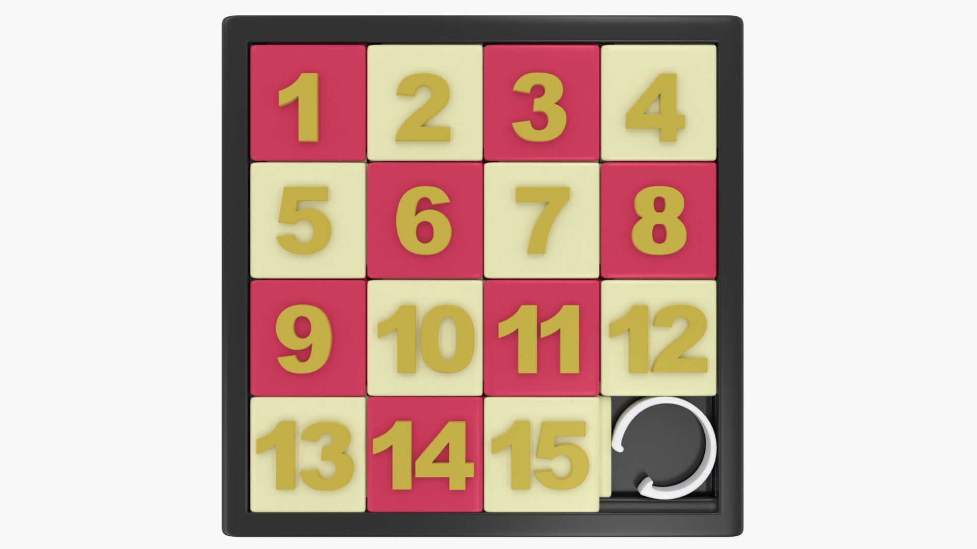 3D Model Number Slide Puzzle Toy - TurboSquid 1508423