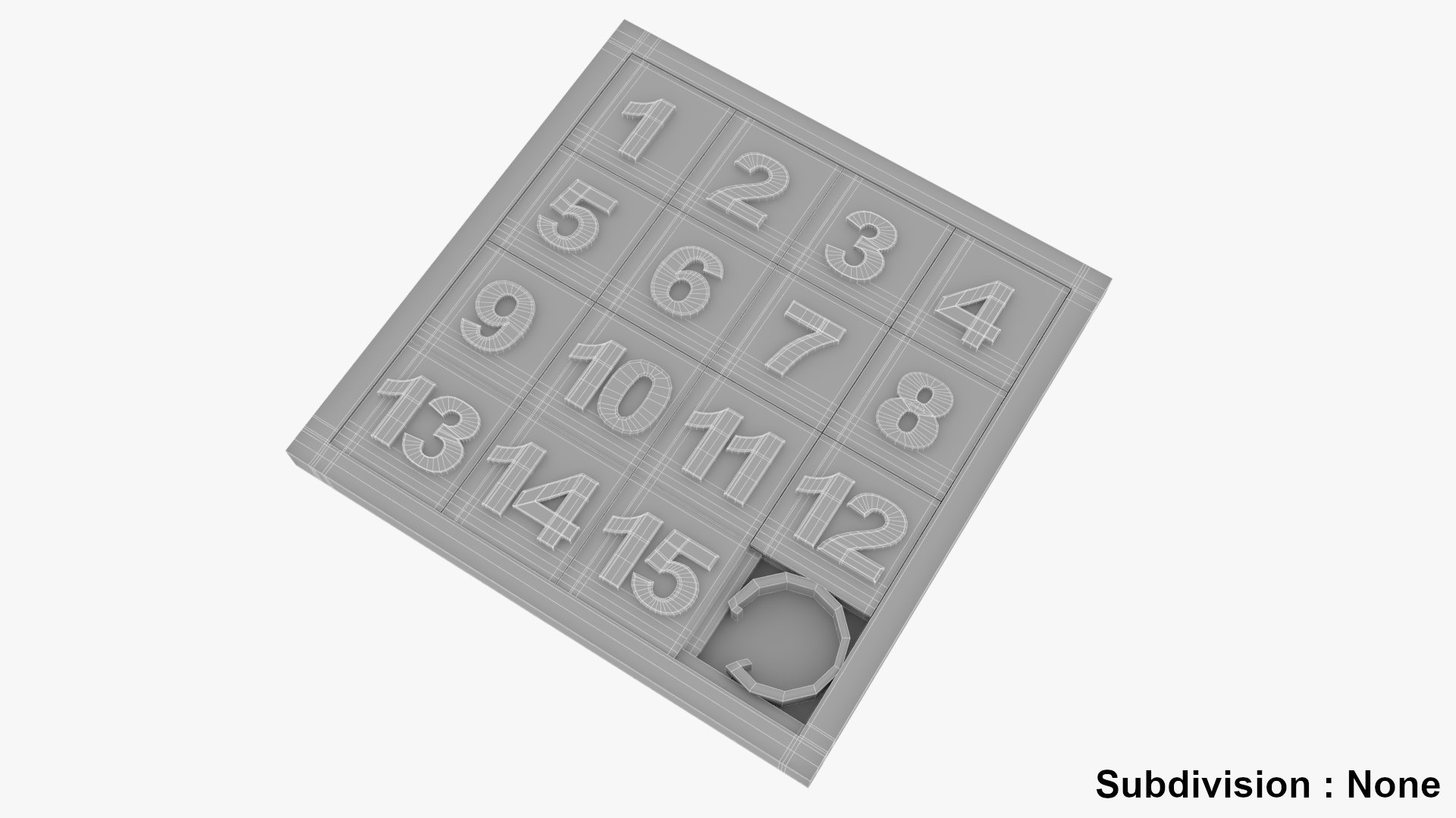 3D Model Number Slide Puzzle Toy - TurboSquid 1508423
