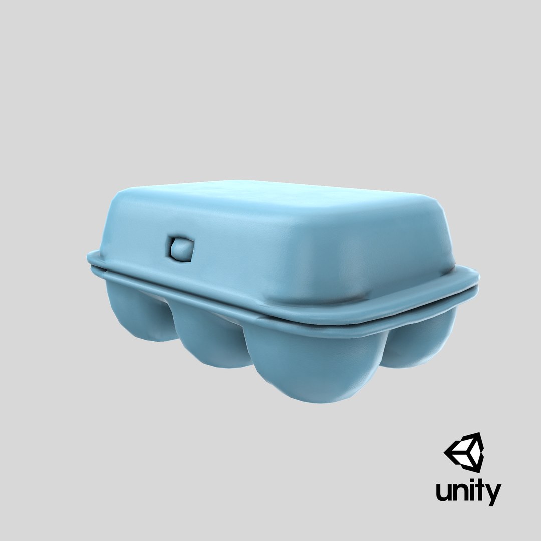 3D Model Foam Carton Of Eggs 6 With Color Variations Blank And Generic ...