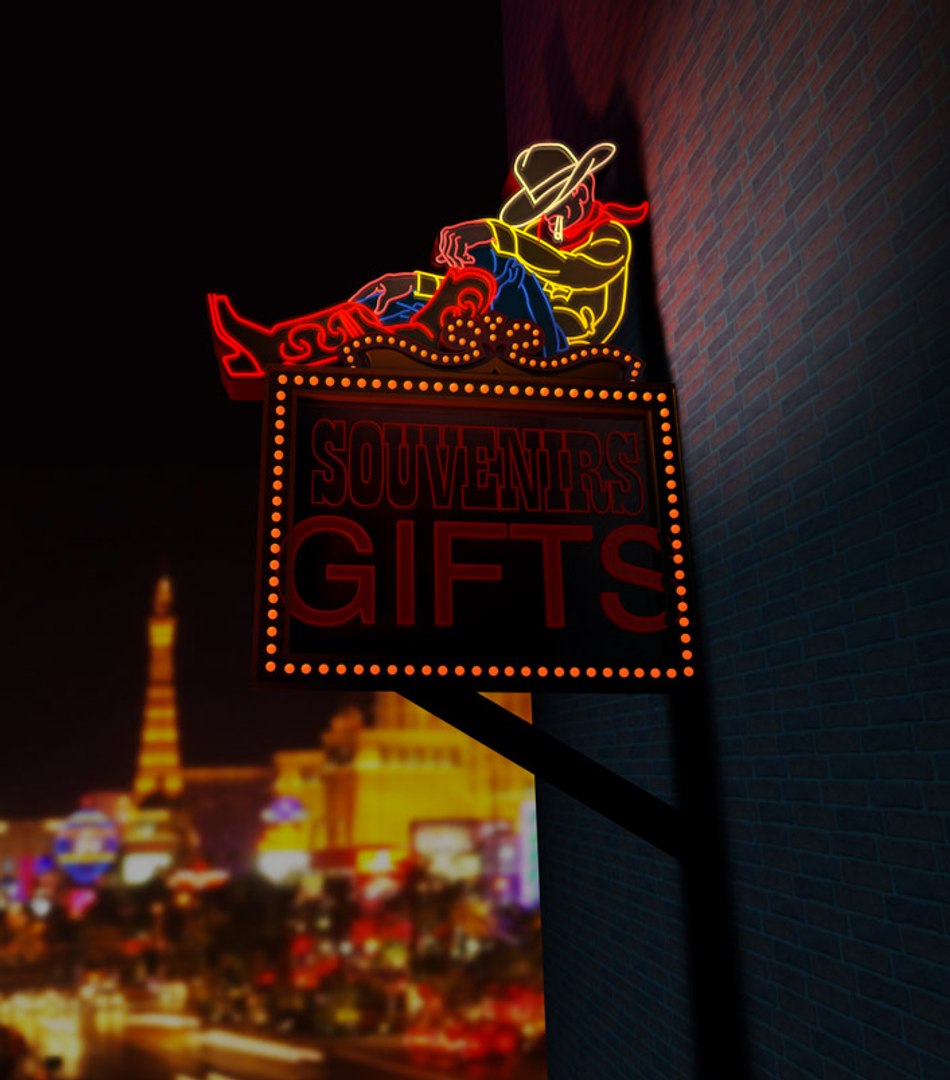 C4d Neon Sign Cowboy
