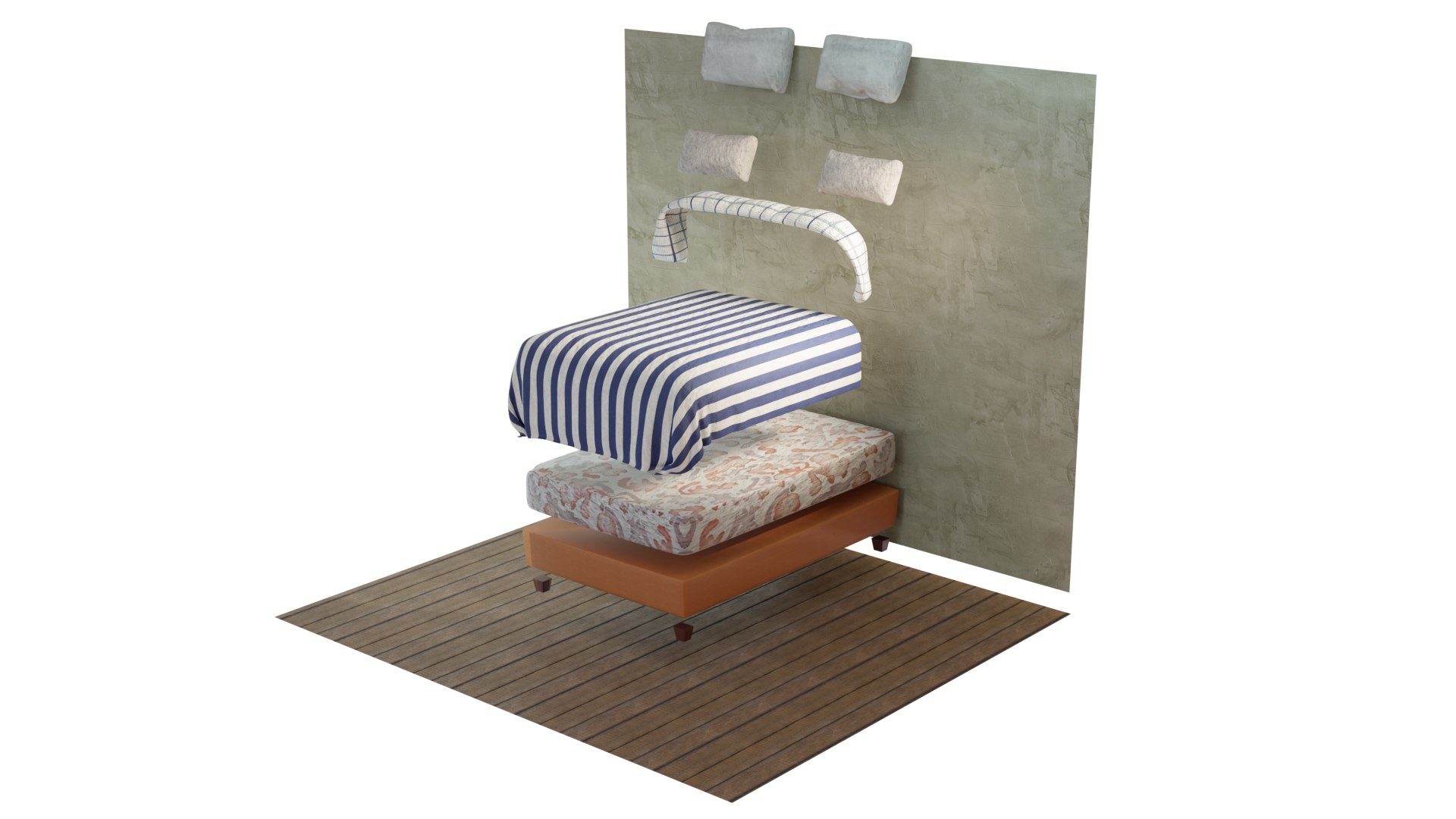 3D Easy Bed Configurator With Separated Parts - TurboSquid 2240944