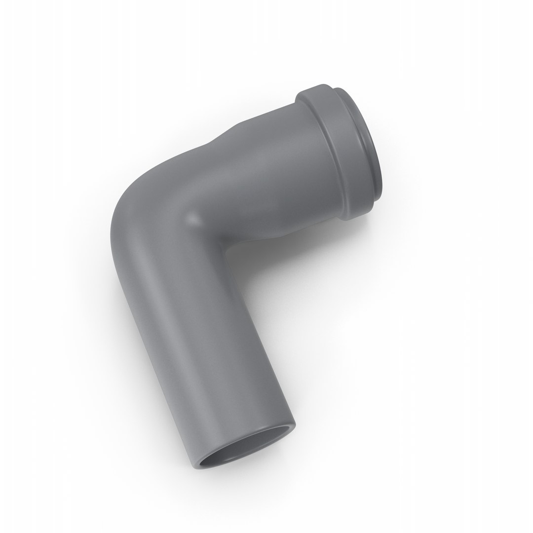 3D Model Grey 90 Degree PVC Pipe - TurboSquid 1938618