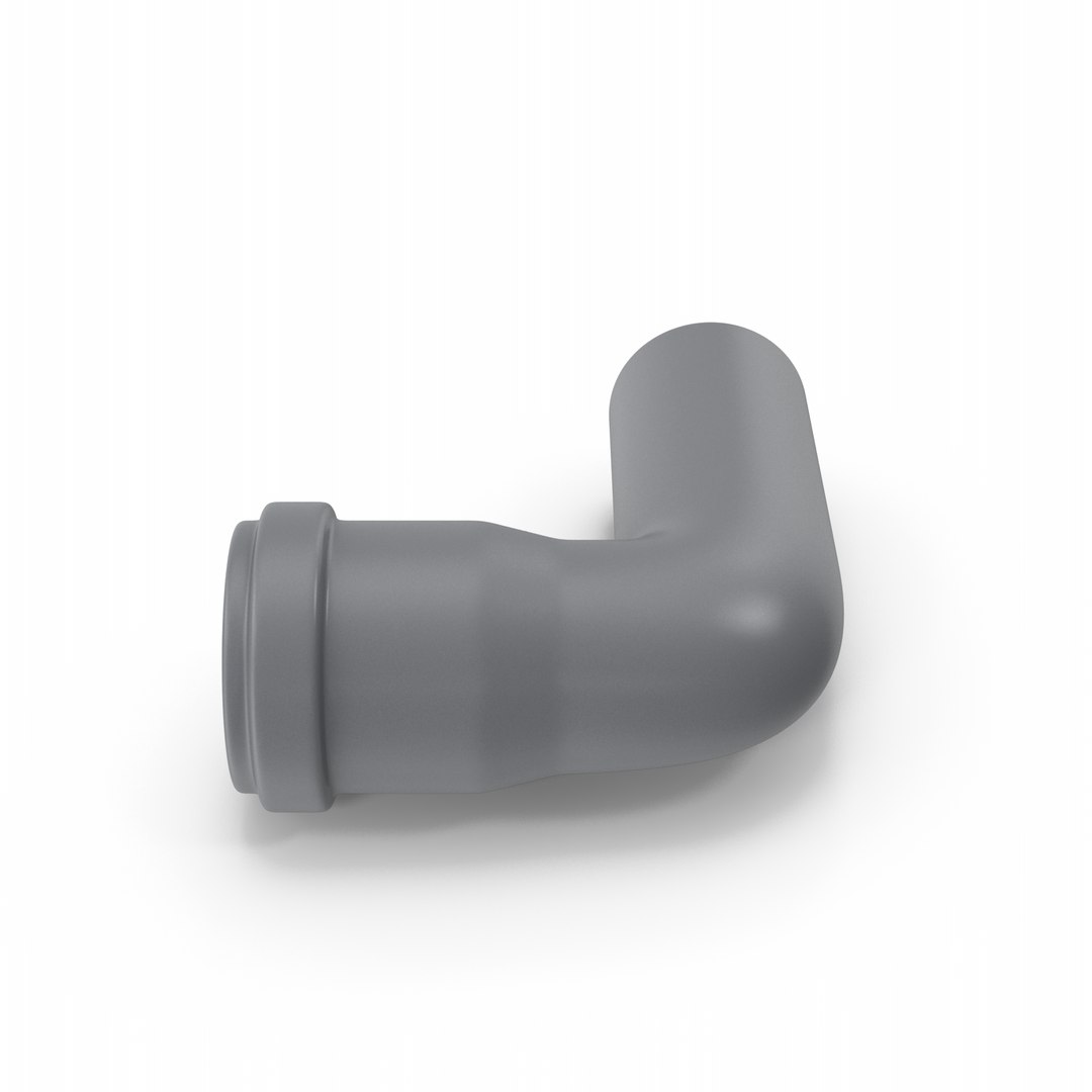 3D Model Grey 90 Degree PVC Pipe - TurboSquid 1938618
