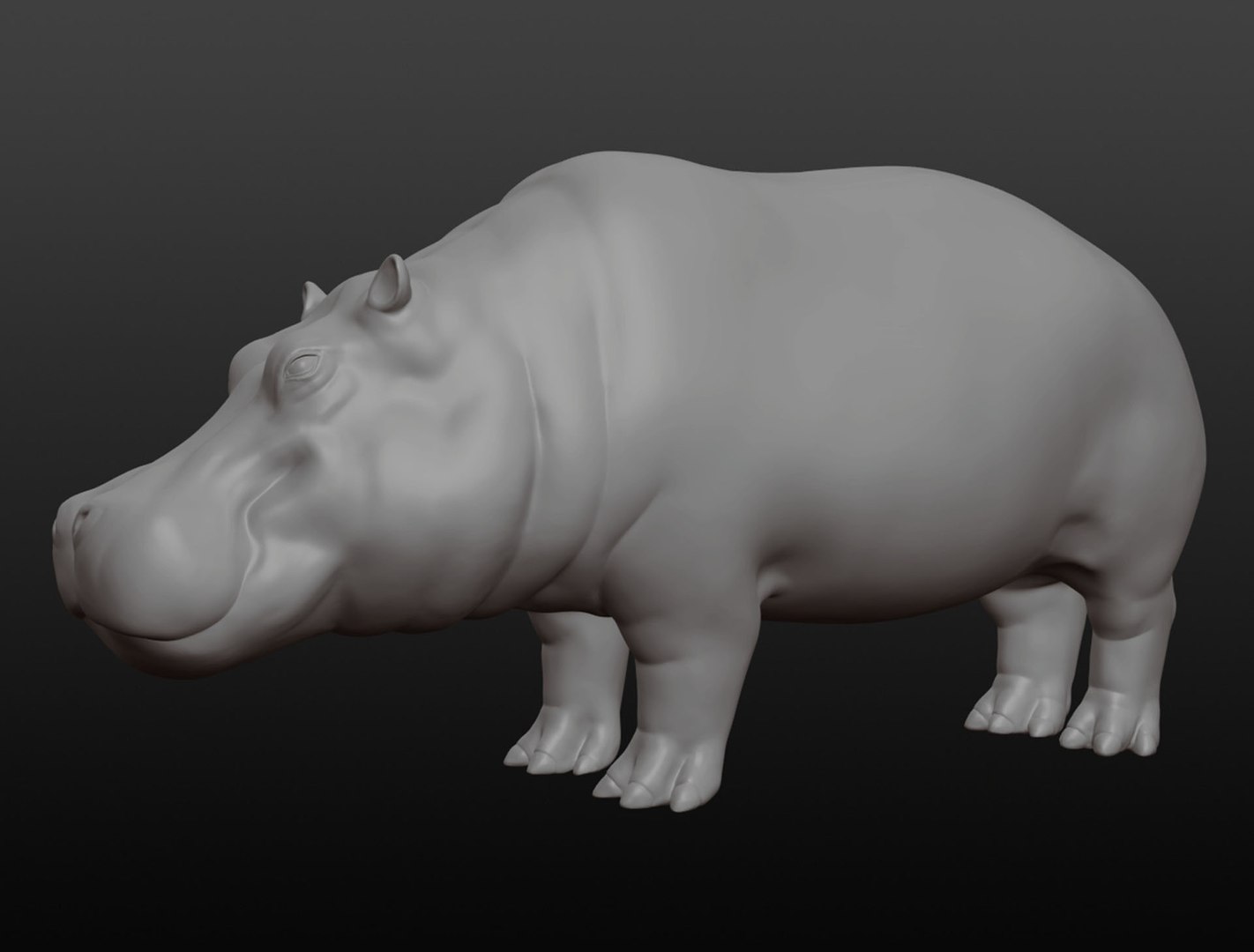 Hippopotamus base mesh 3D - TurboSquid 1726461