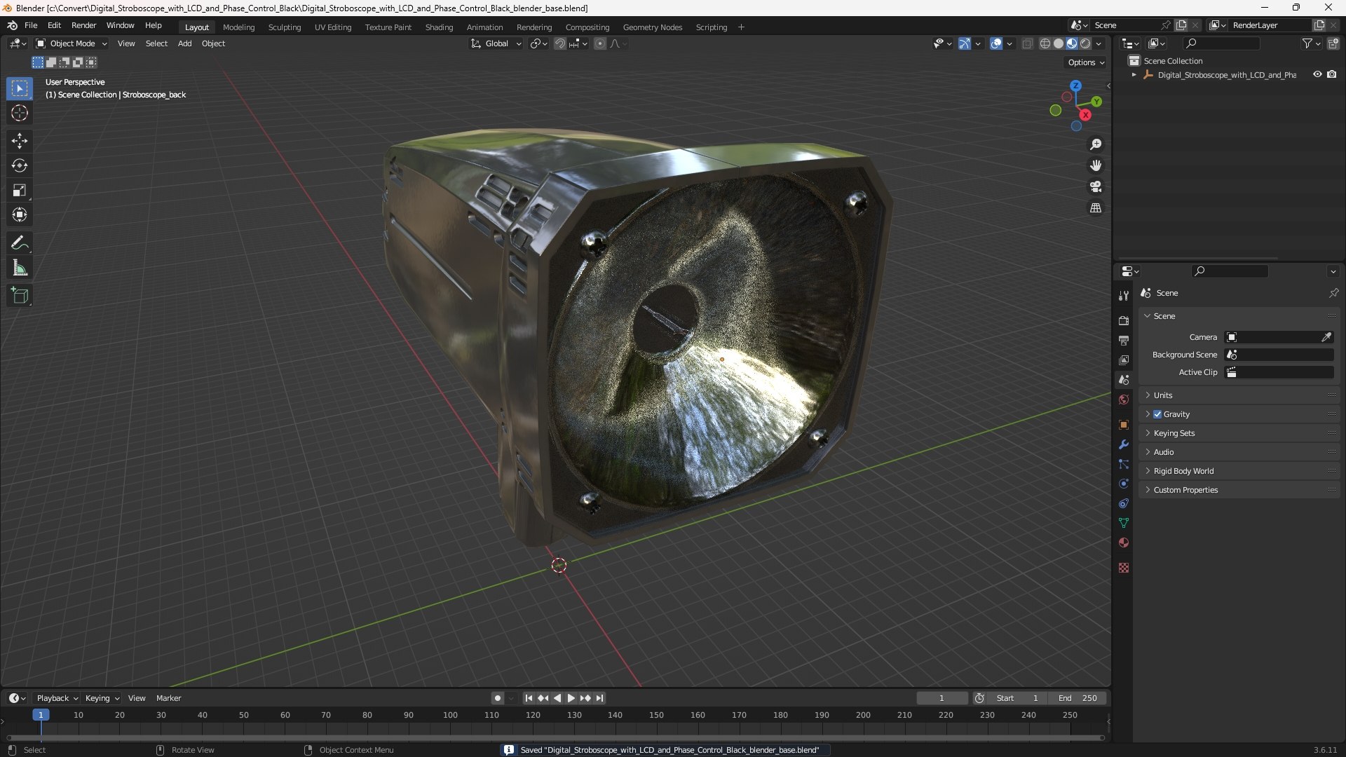 Digital Stroboscope With LCD And Phase Control Black 3D Model ...