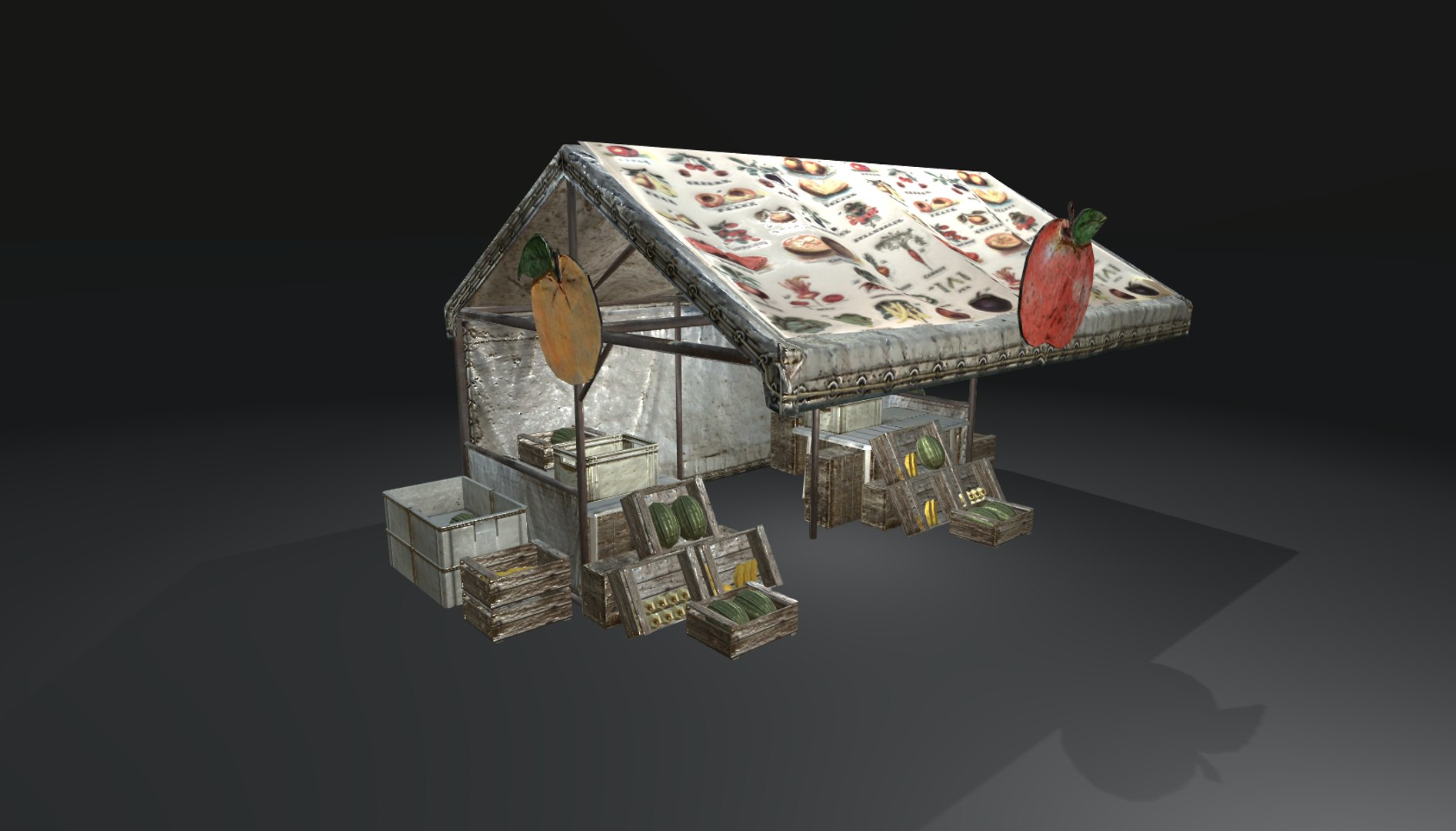 Realistic Fruits Stand Pbr 3D Model - TurboSquid 1355065
