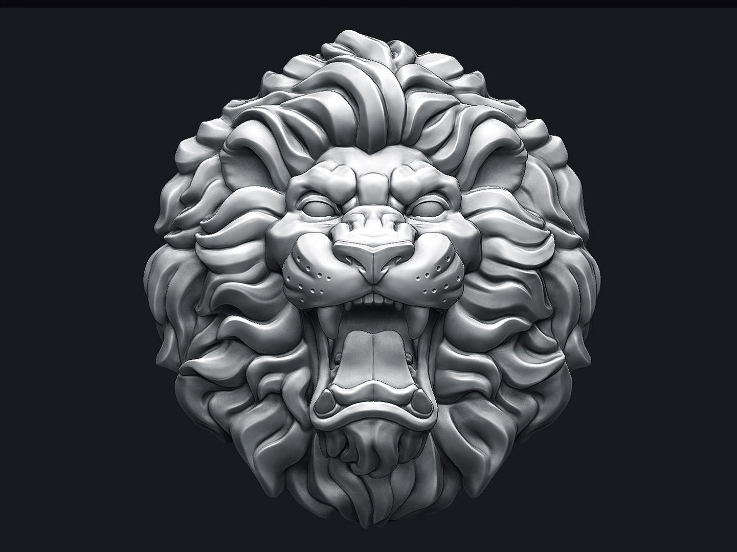 3D Roaring Lion Head V2 Model - TurboSquid 2182172