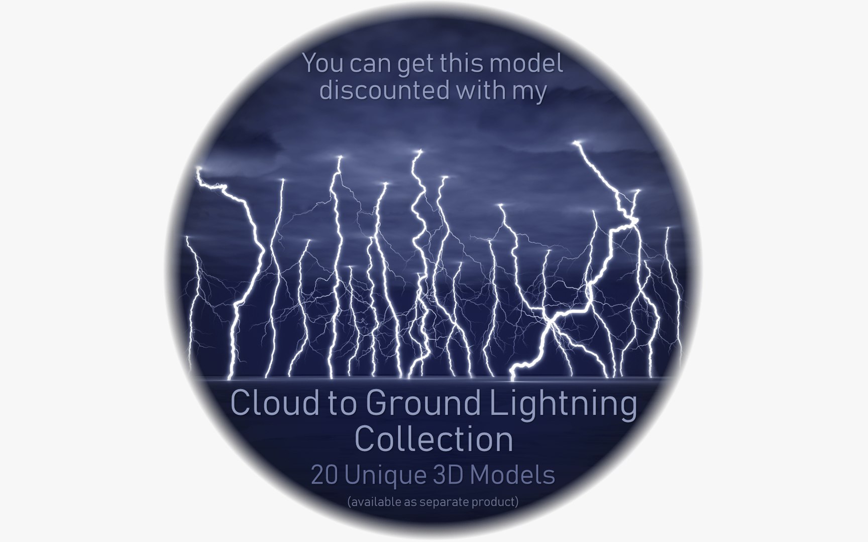 3D Realistic Cloud To Ground Lightning - CG-20 - TurboSquid 2176430