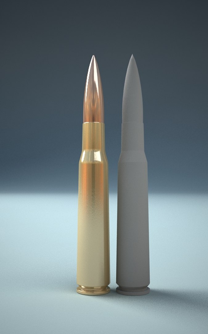 3d Model 50 Caliber Cartridge