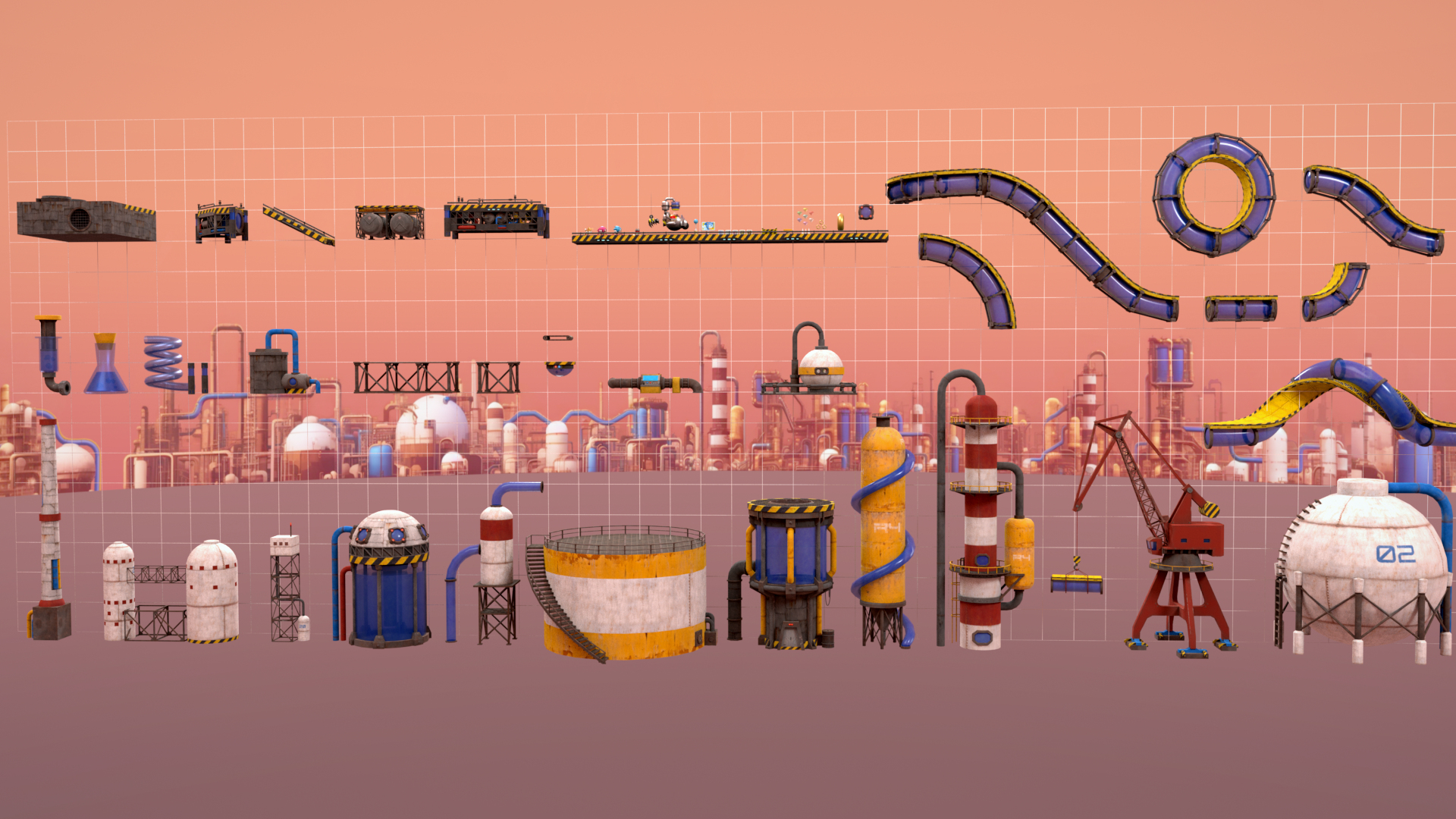 3D Sonic Chemical Plant BUILDER - TurboSquid 2200703