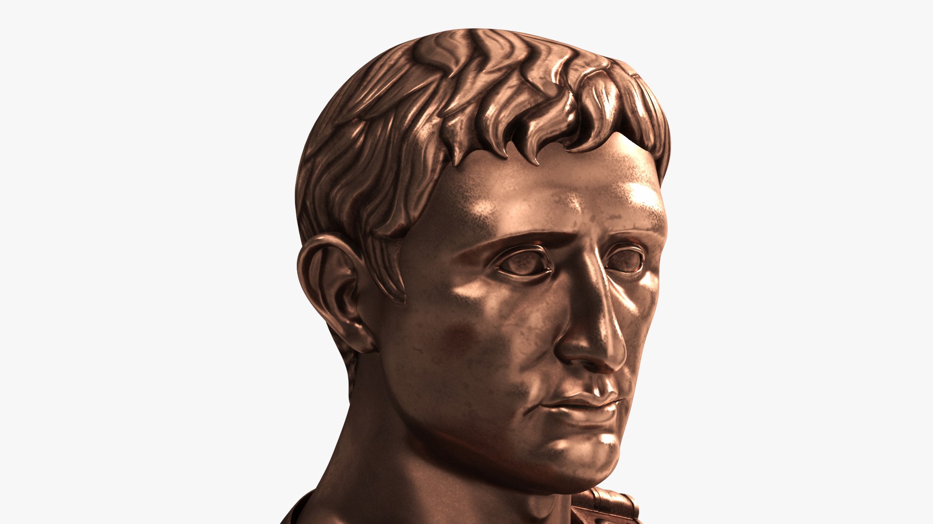 3D Model Roman Emperor Bust Cast Bronze For 3D Print - TurboSquid 2279376