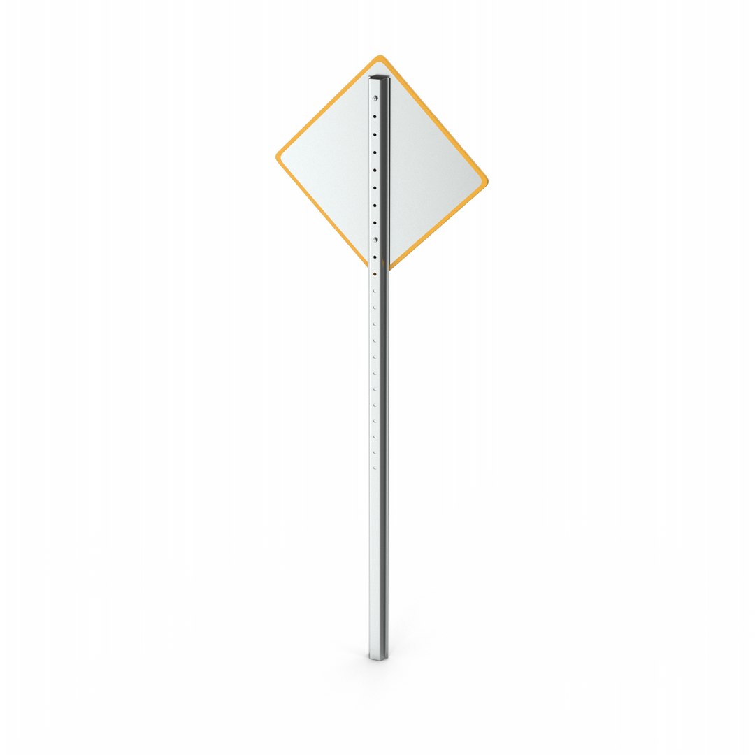 Two Way Traffic Sign Pole 3D - TurboSquid 2045637