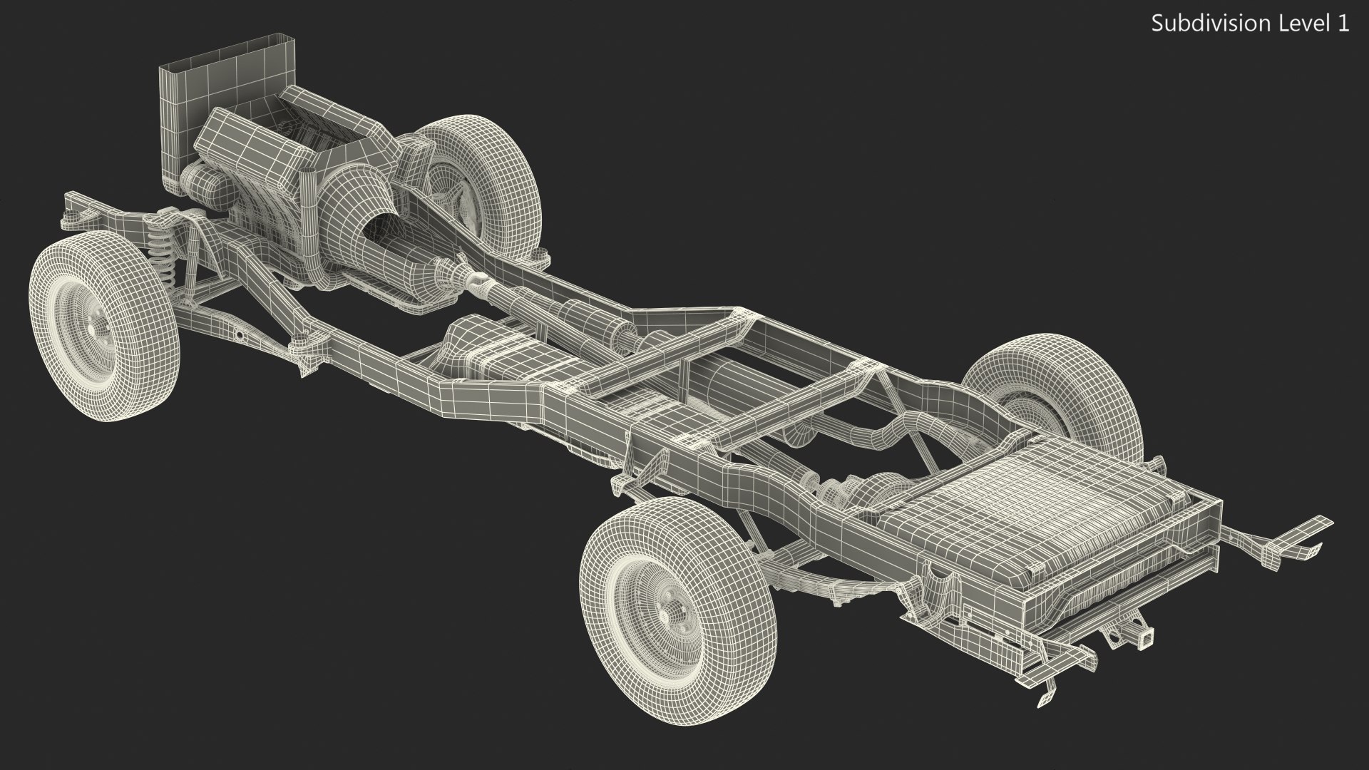 3D model Vintage Pickup Truck 2WD Chassis - TurboSquid 1853433