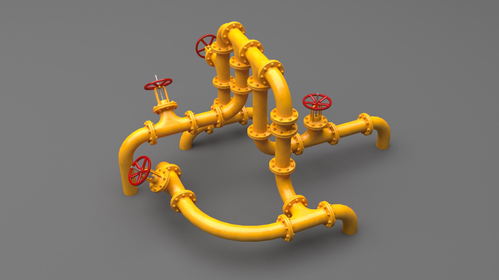 3D set industrial pipes model - TurboSquid 1334714