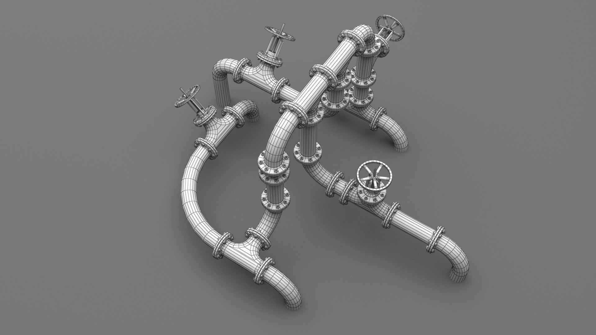 3D set industrial pipes model - TurboSquid 1334714