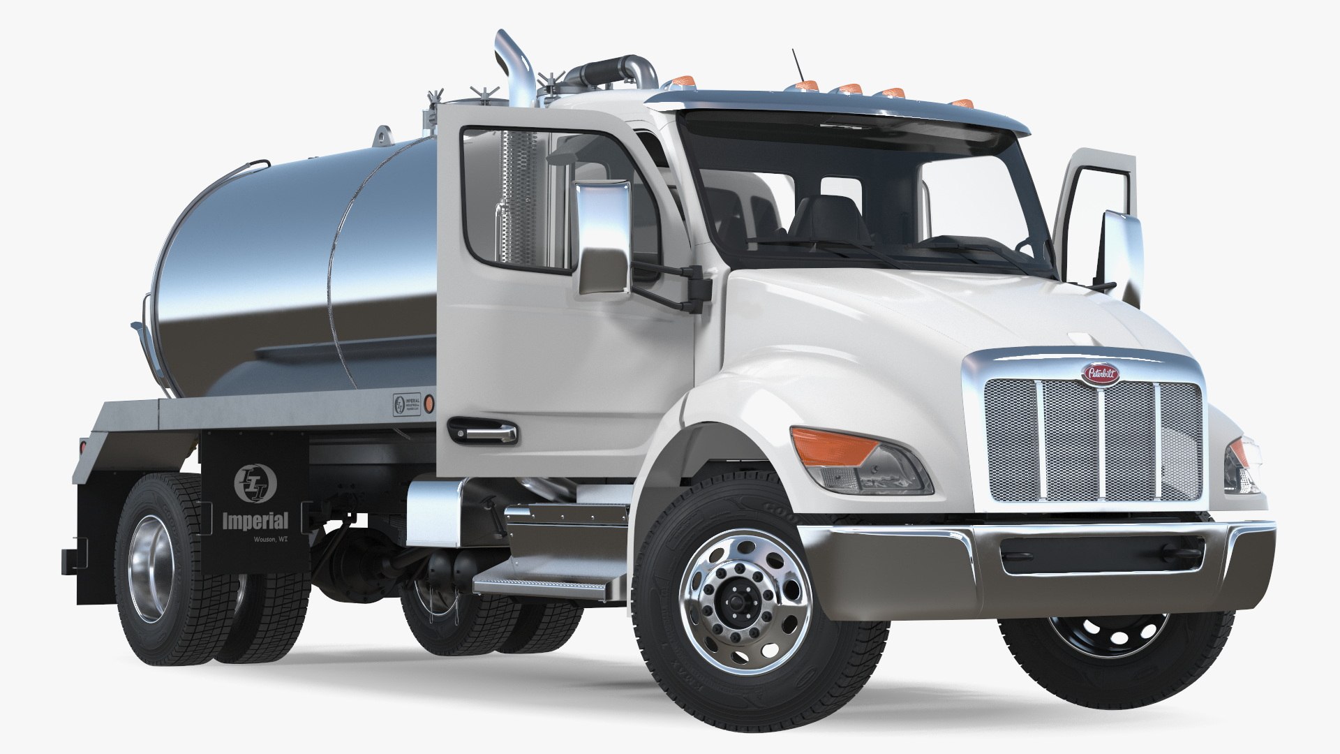 3D White Vacuum Truck Peterbilt 537 Rigged for Cinema 4D - TurboSquid ...