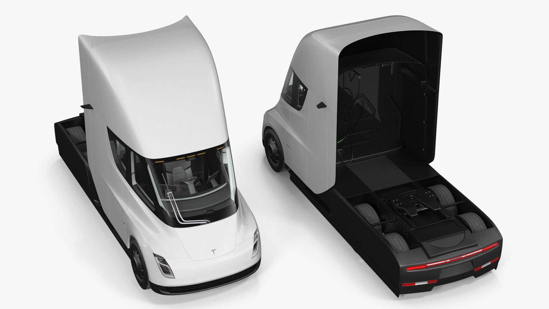 3D Tesla Semi Truck Painted Mockup - TurboSquid 2054454
