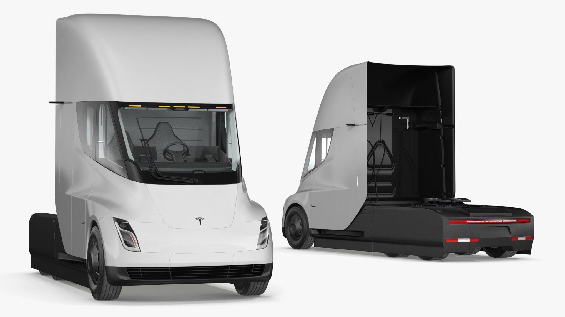 3D Tesla Semi Truck Painted Mockup - TurboSquid 2054454