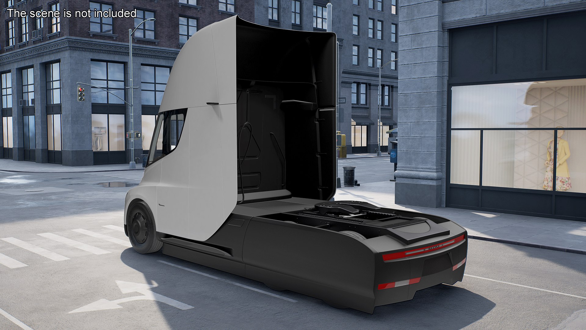 3D Tesla Semi Truck Painted Mockup - TurboSquid 2054454