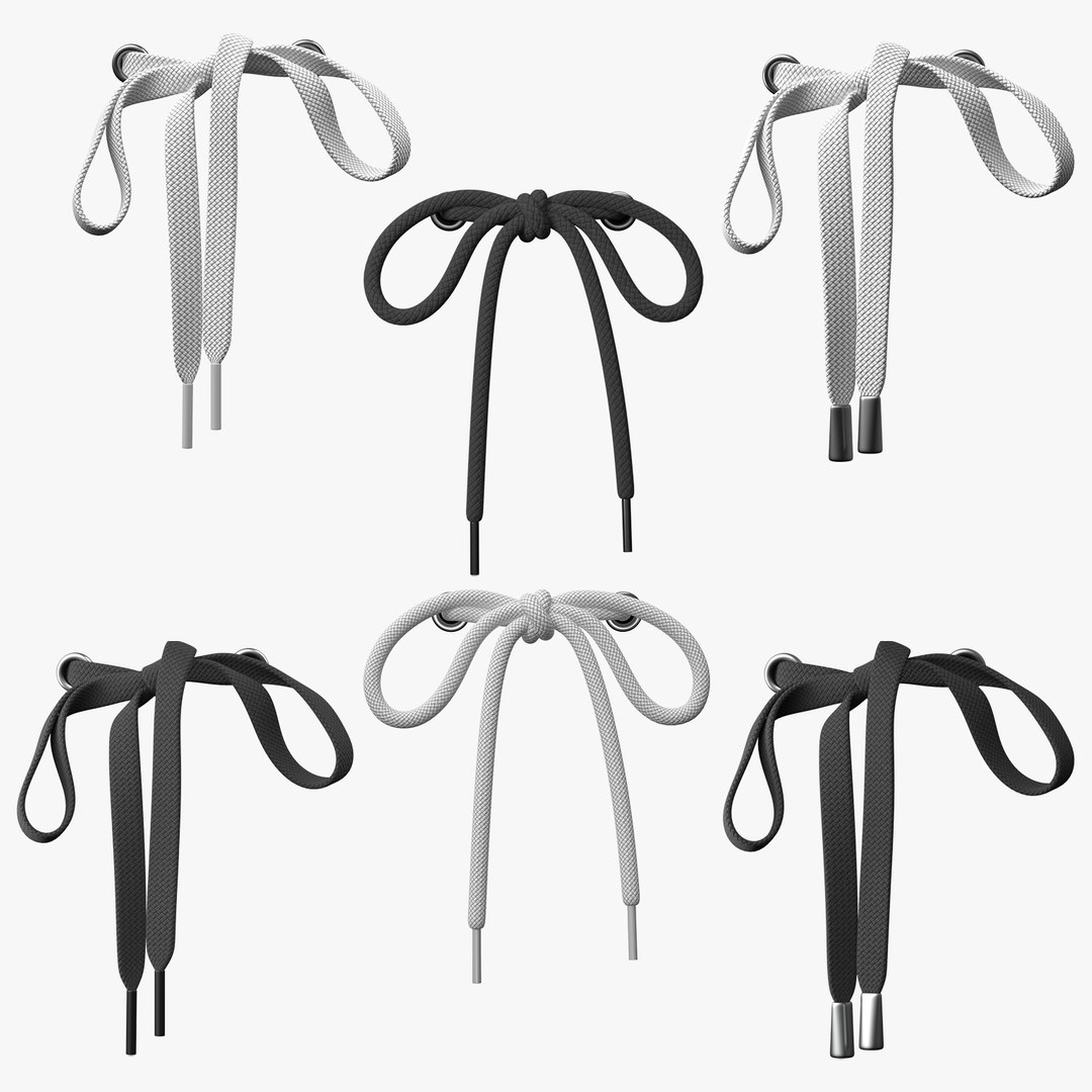 Collection Shoelace 6 in 1 PBR 3D model - TurboSquid 2118860