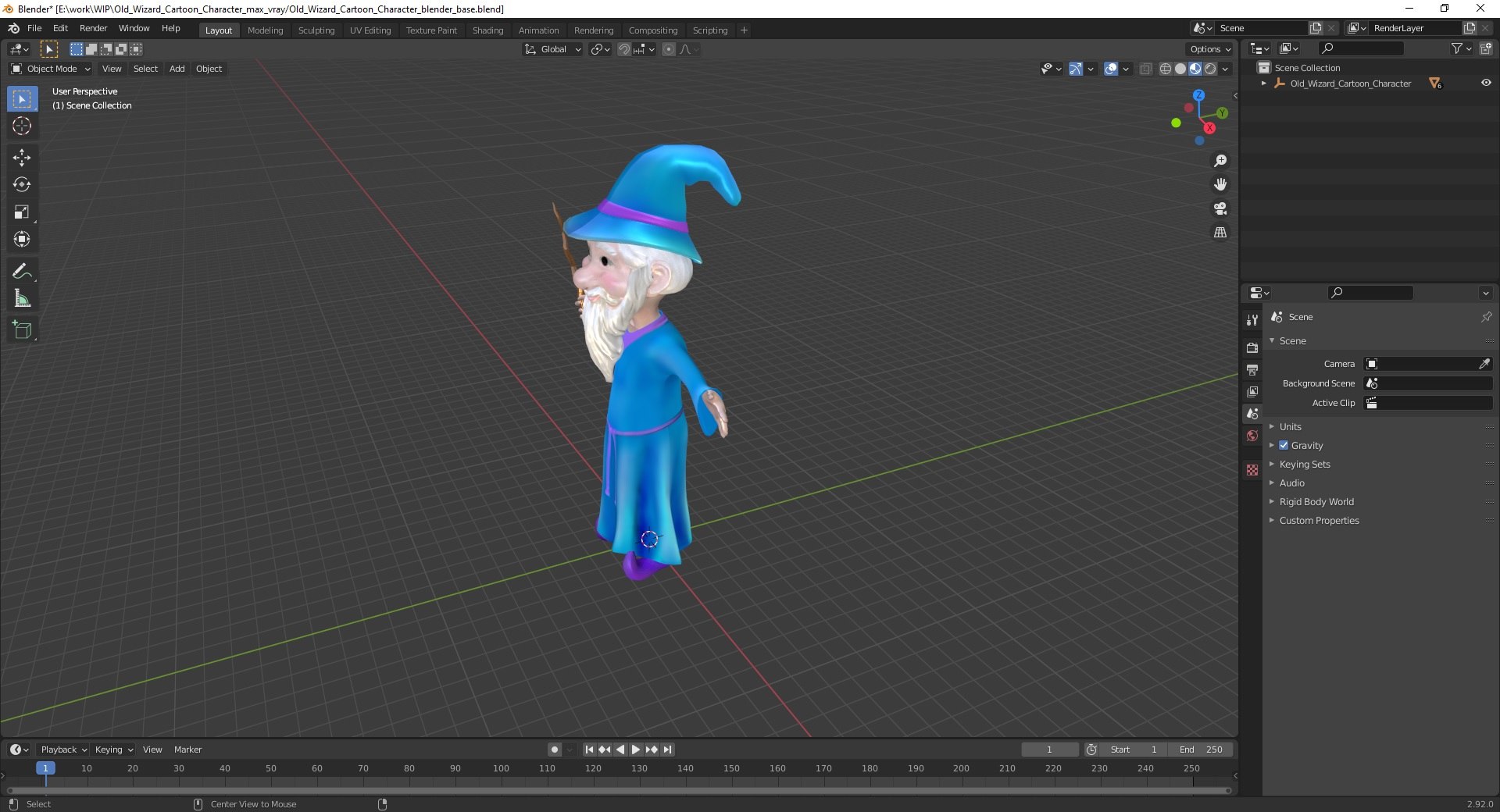 Old Wizard Cartoon Character Model - TurboSquid 2131008