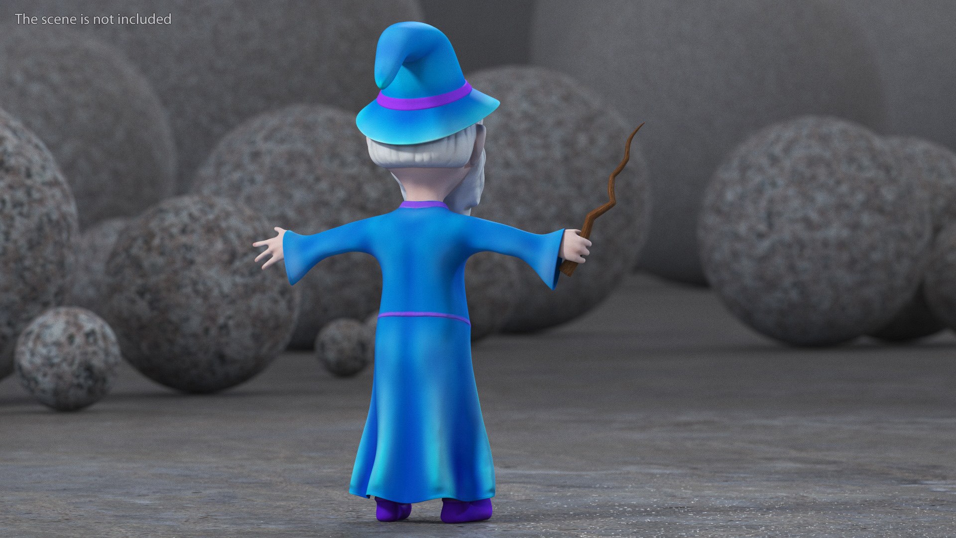 Old Wizard Cartoon Character Model - TurboSquid 2131008
