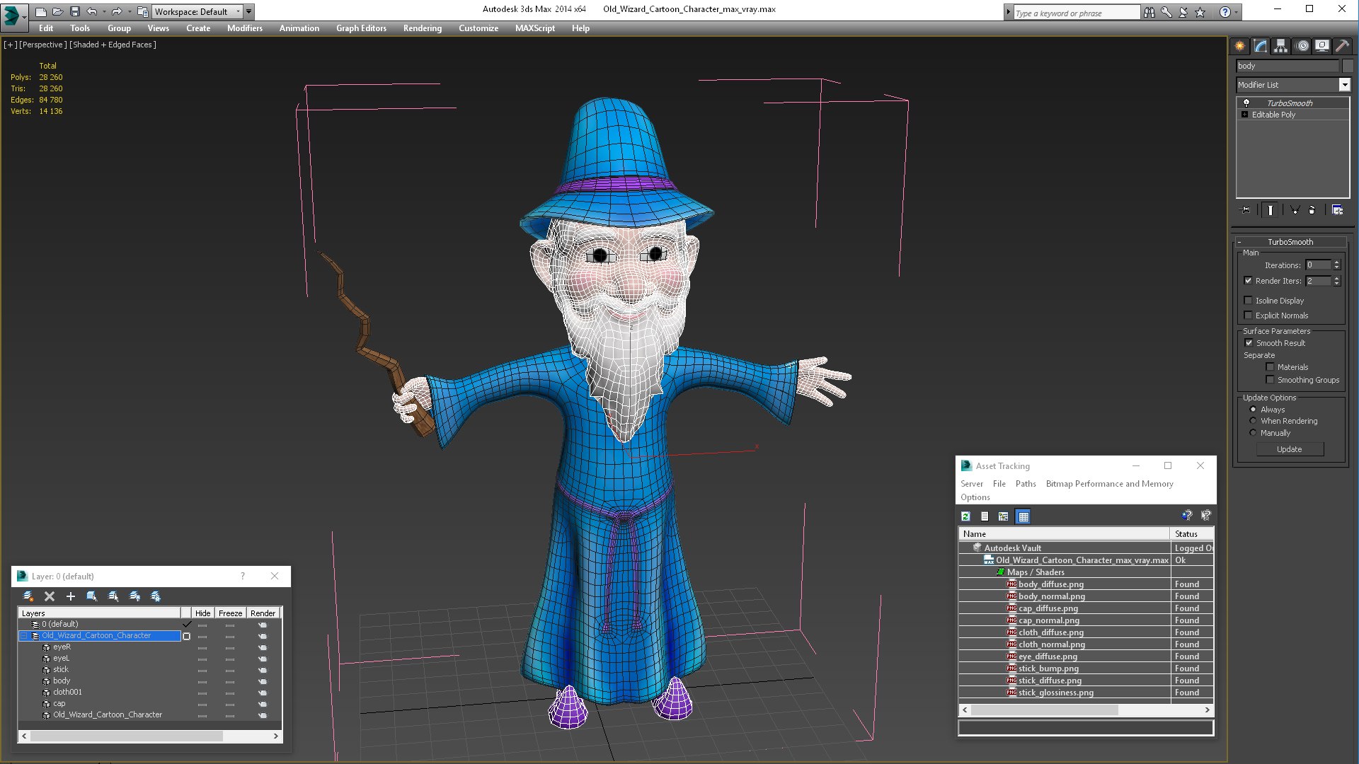 Old Wizard Cartoon Character Model - TurboSquid 2131008