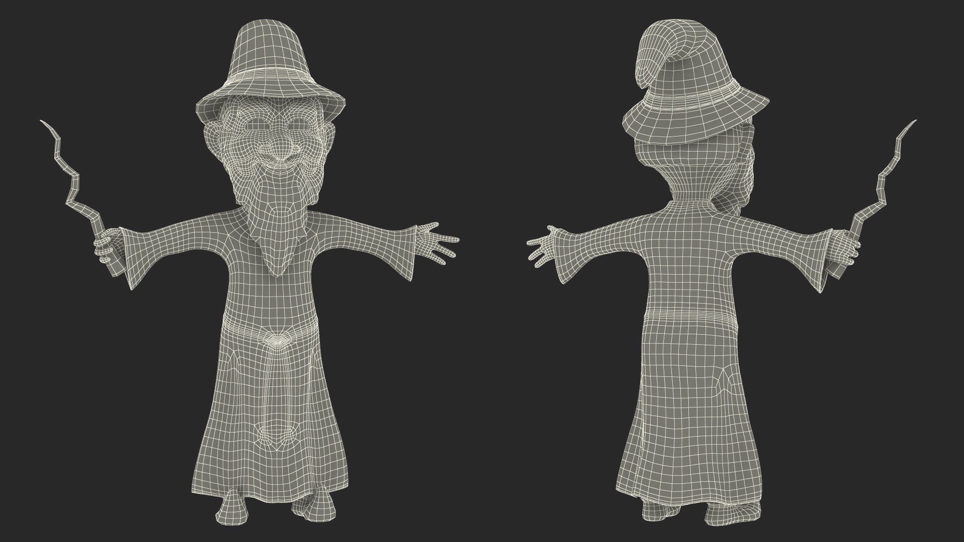 Old Wizard Cartoon Character Model - TurboSquid 2131008