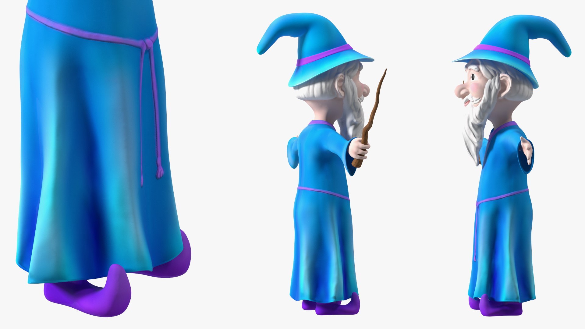 Old Wizard Cartoon Character Model - TurboSquid 2131008
