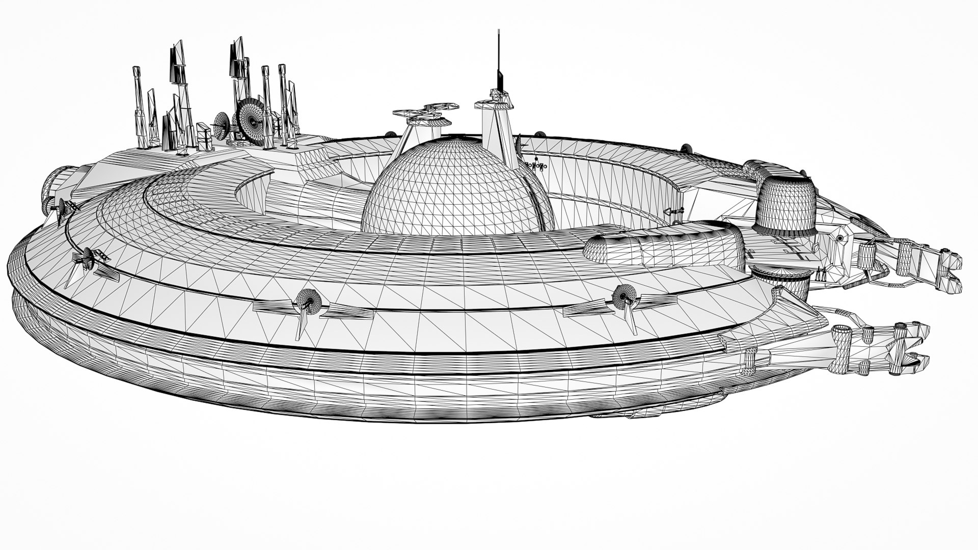 Lucrehulk-class Battleship Capital Ship 3D Model - TurboSquid 1646889