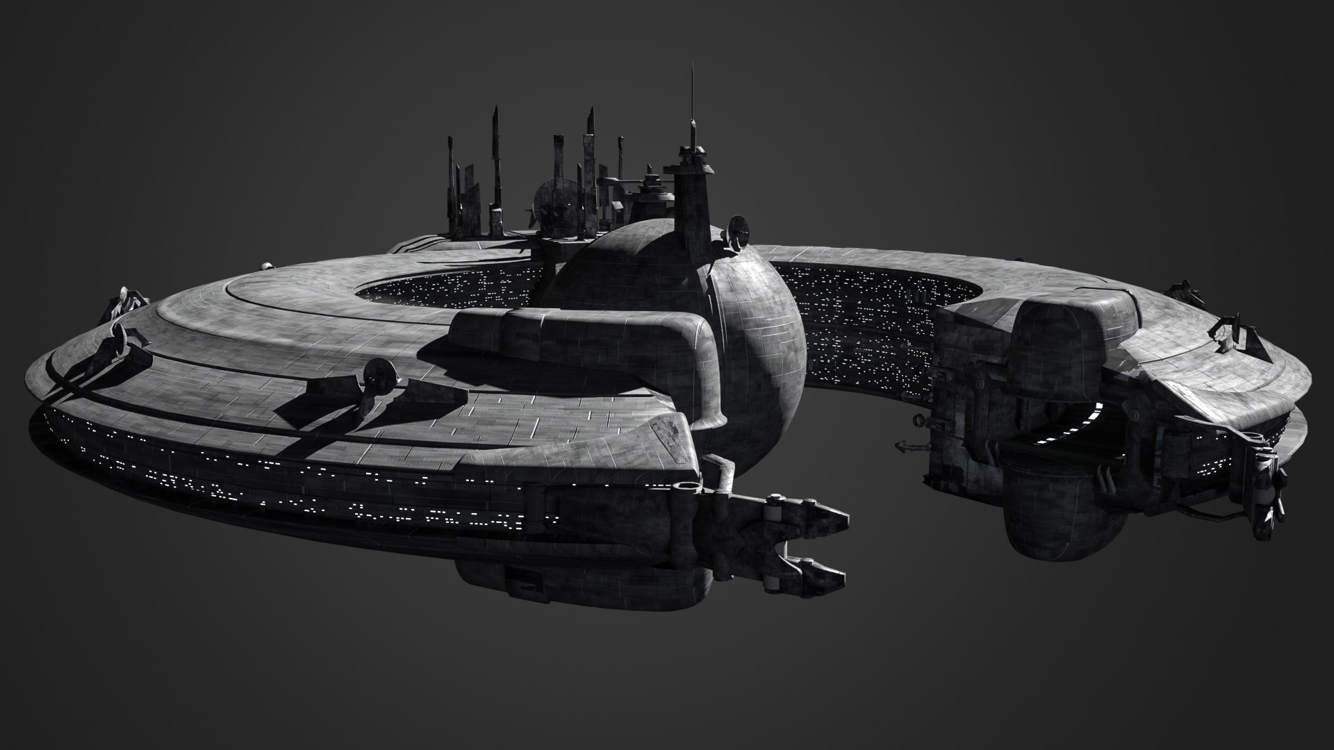 Lucrehulk-class Battleship Capital Ship 3D Model - TurboSquid 1646889