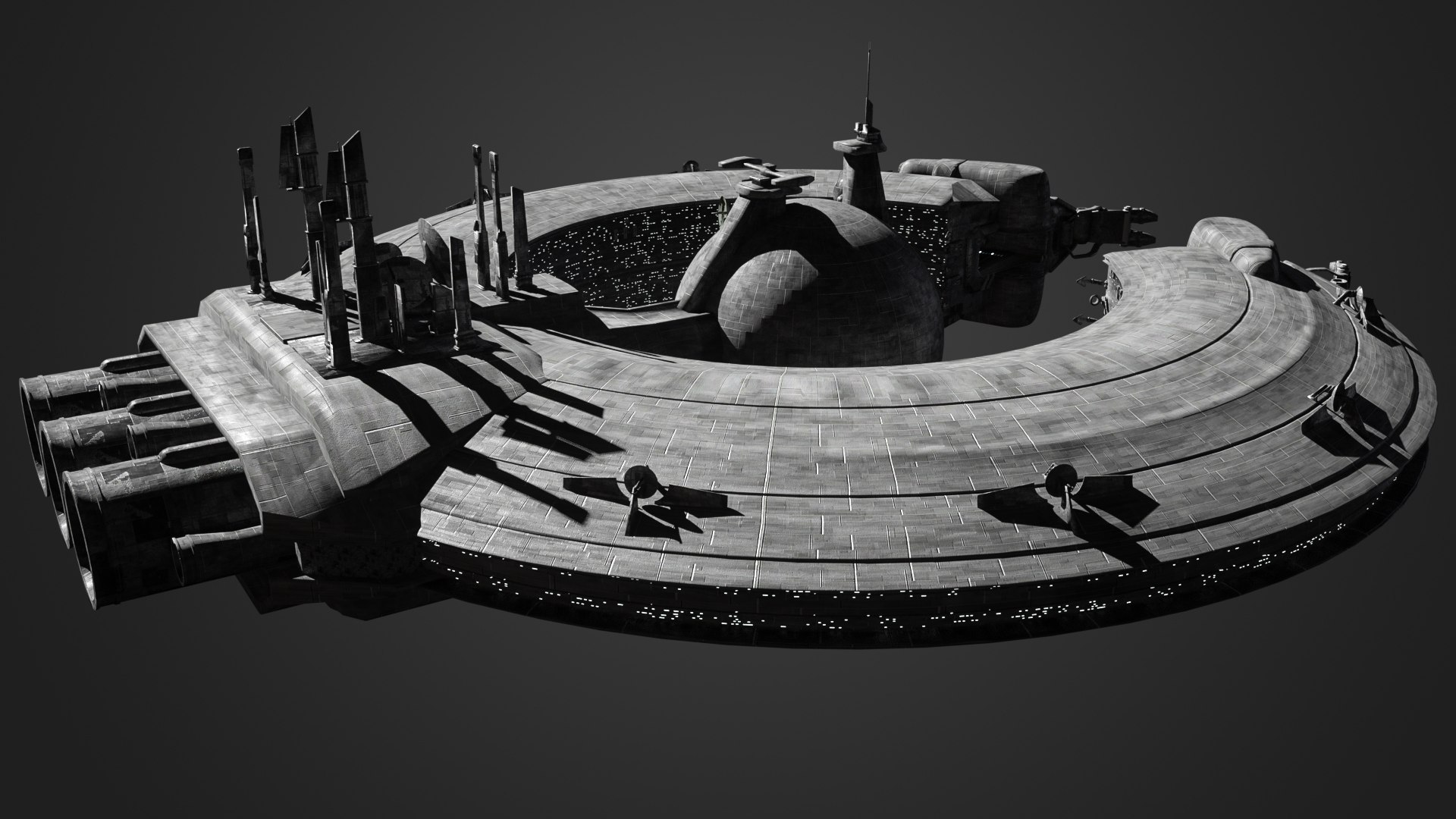 Lucrehulk-class Battleship Capital Ship 3D Model - TurboSquid 1646889