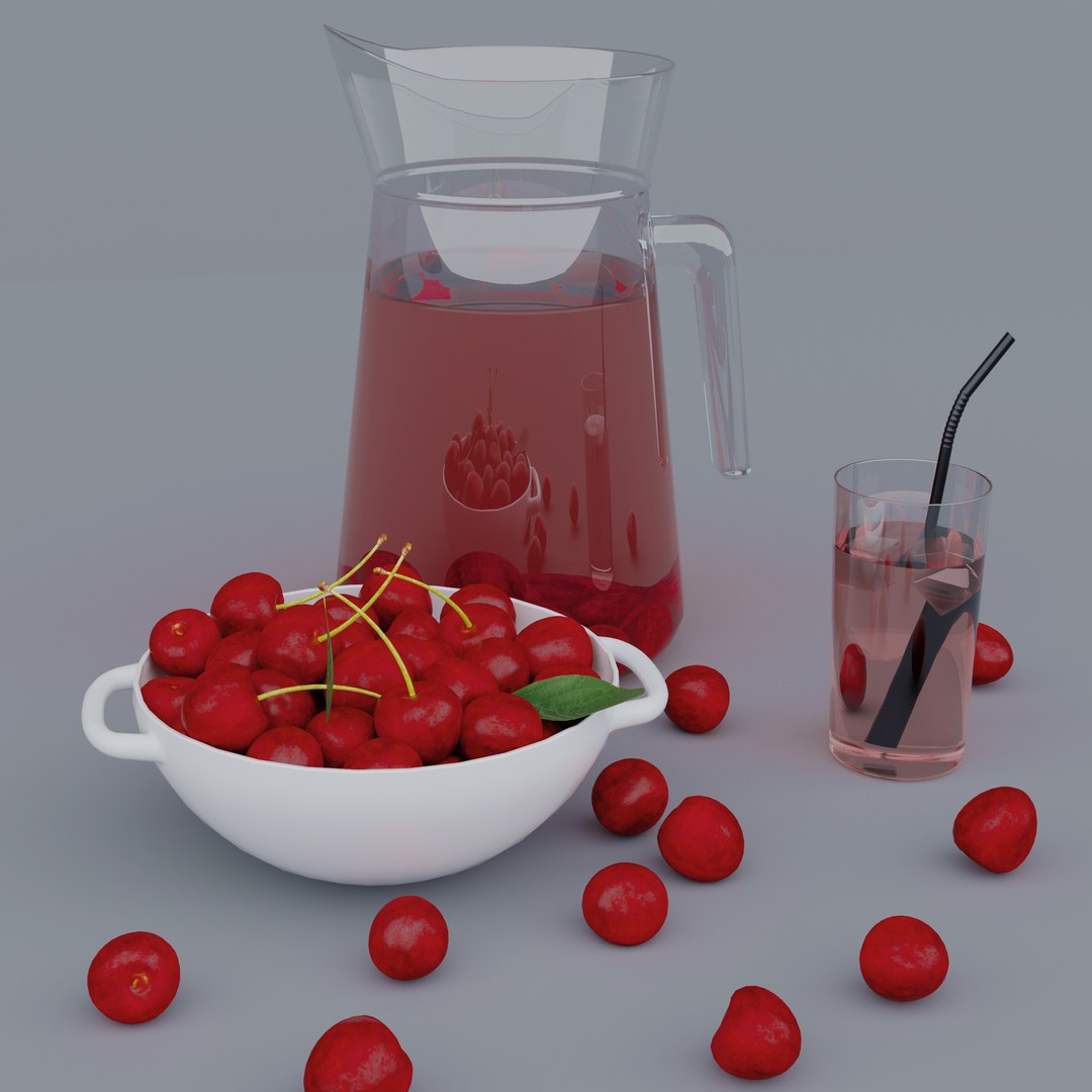 3D Cherries Beverage - TurboSquid 1551472