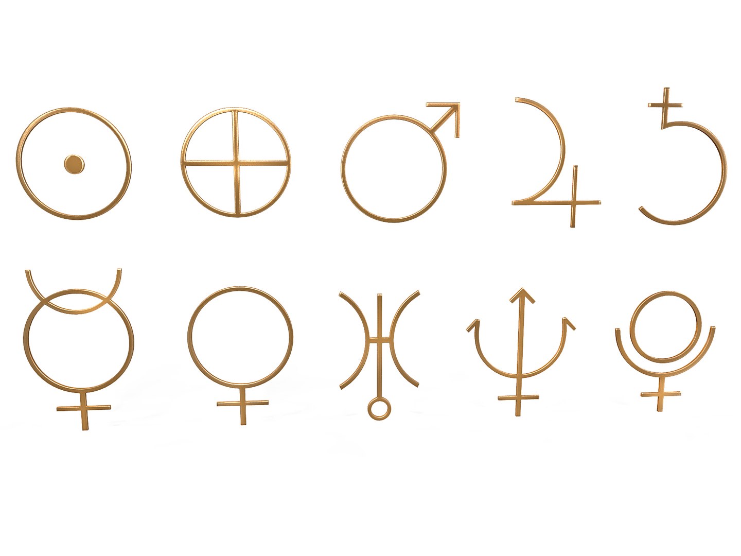 3D 10 Astronomical Symbols - TurboSquid 1982115