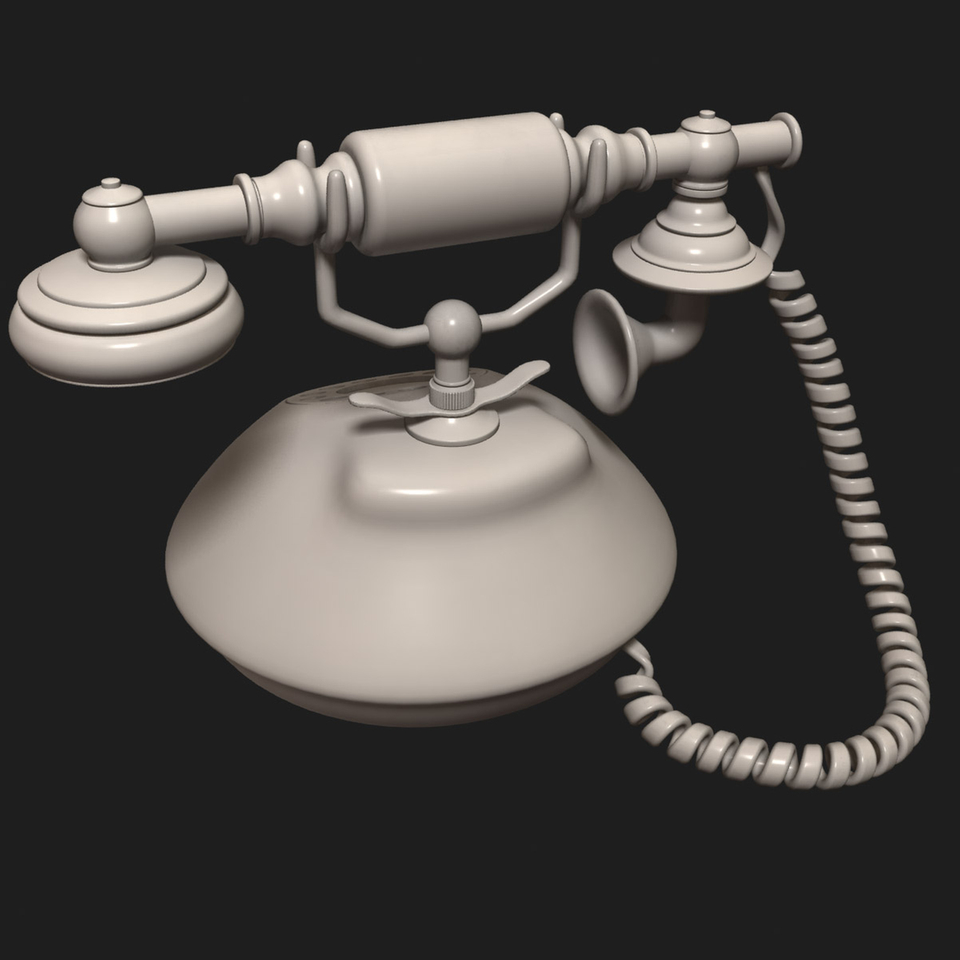 3d vintage telephone