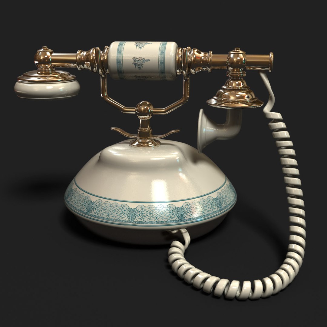 3d vintage telephone