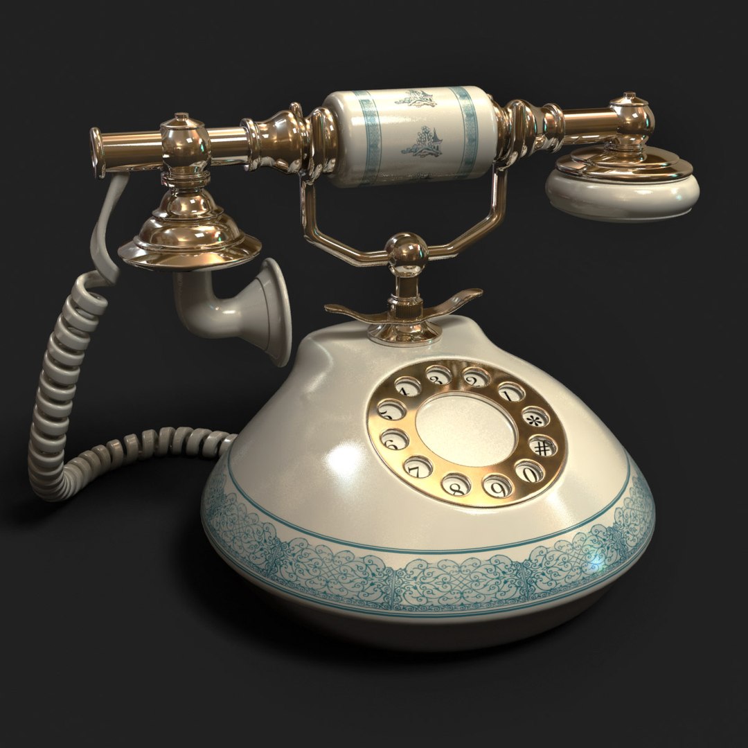 3d vintage telephone